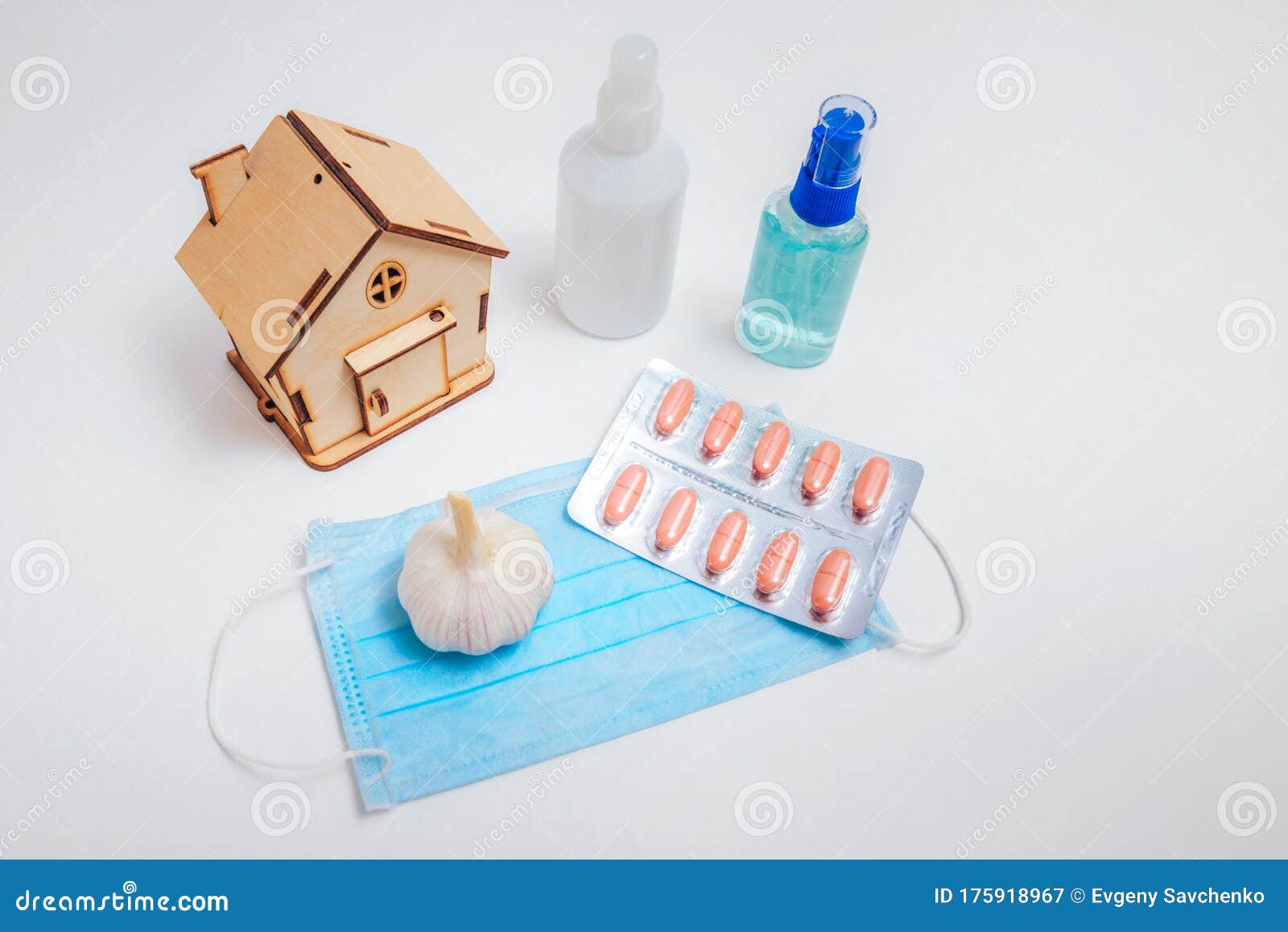 The Concept of Basic Necessities during Home Quarantine for Colds Stock ...