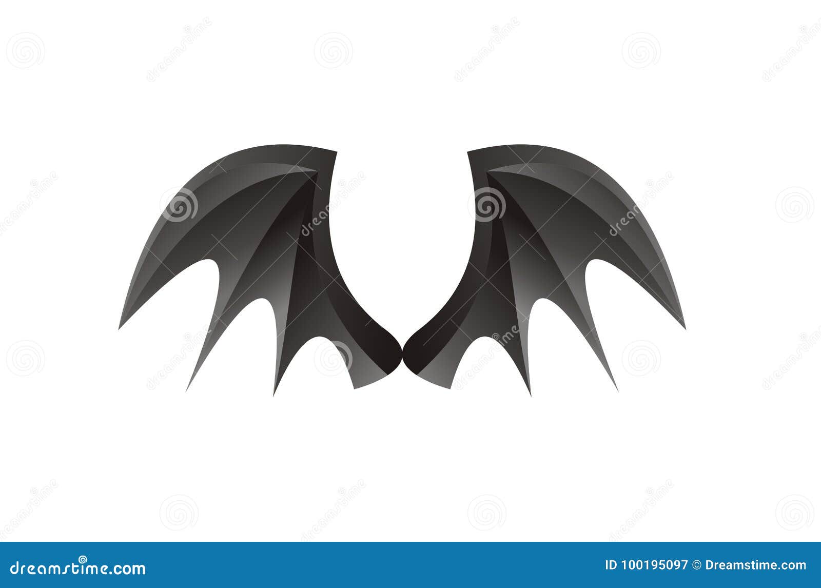 Dark twin wing of bat stock illustration. Illustration of color - 100195097