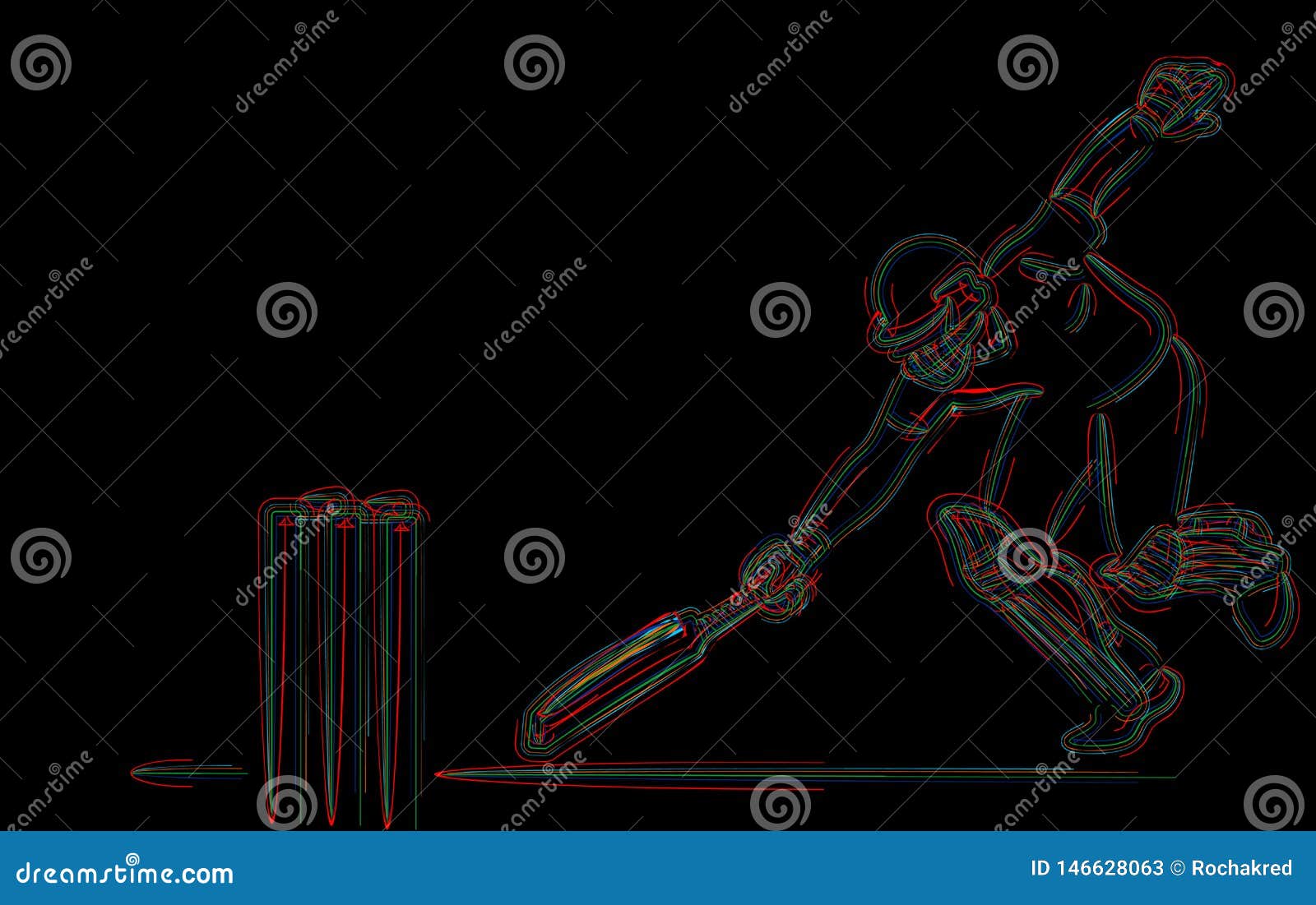 Concept of Batsman Run Out - Cricket Championship Stock Vector ...