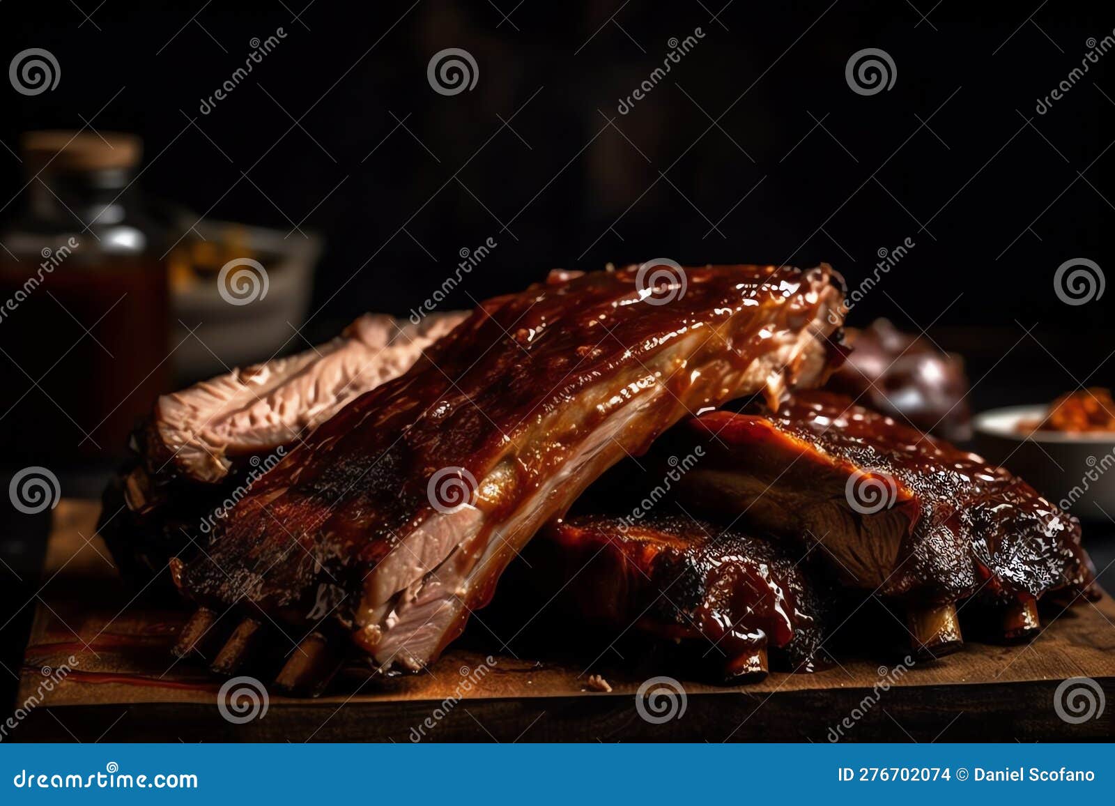 Bbq Ribs in Bbq Sauce. Generative AI Stock Illustration - Illustration ...