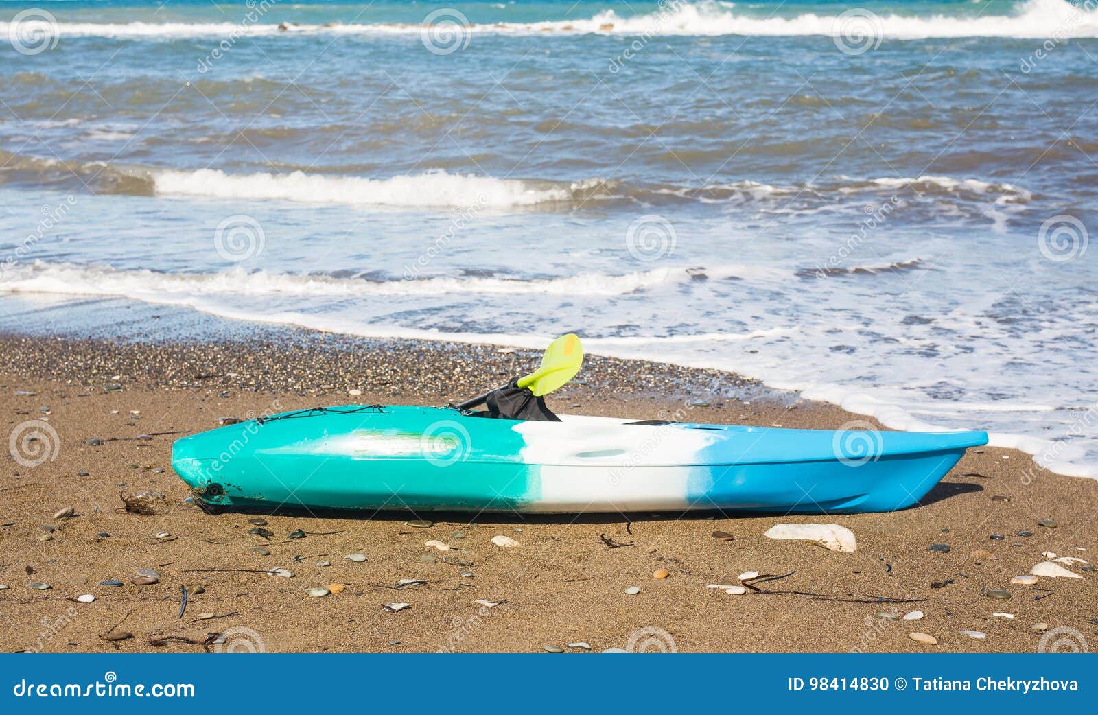 Concept of Beach Activity, Water Sport and Kayaking. a Bright Blue ...
