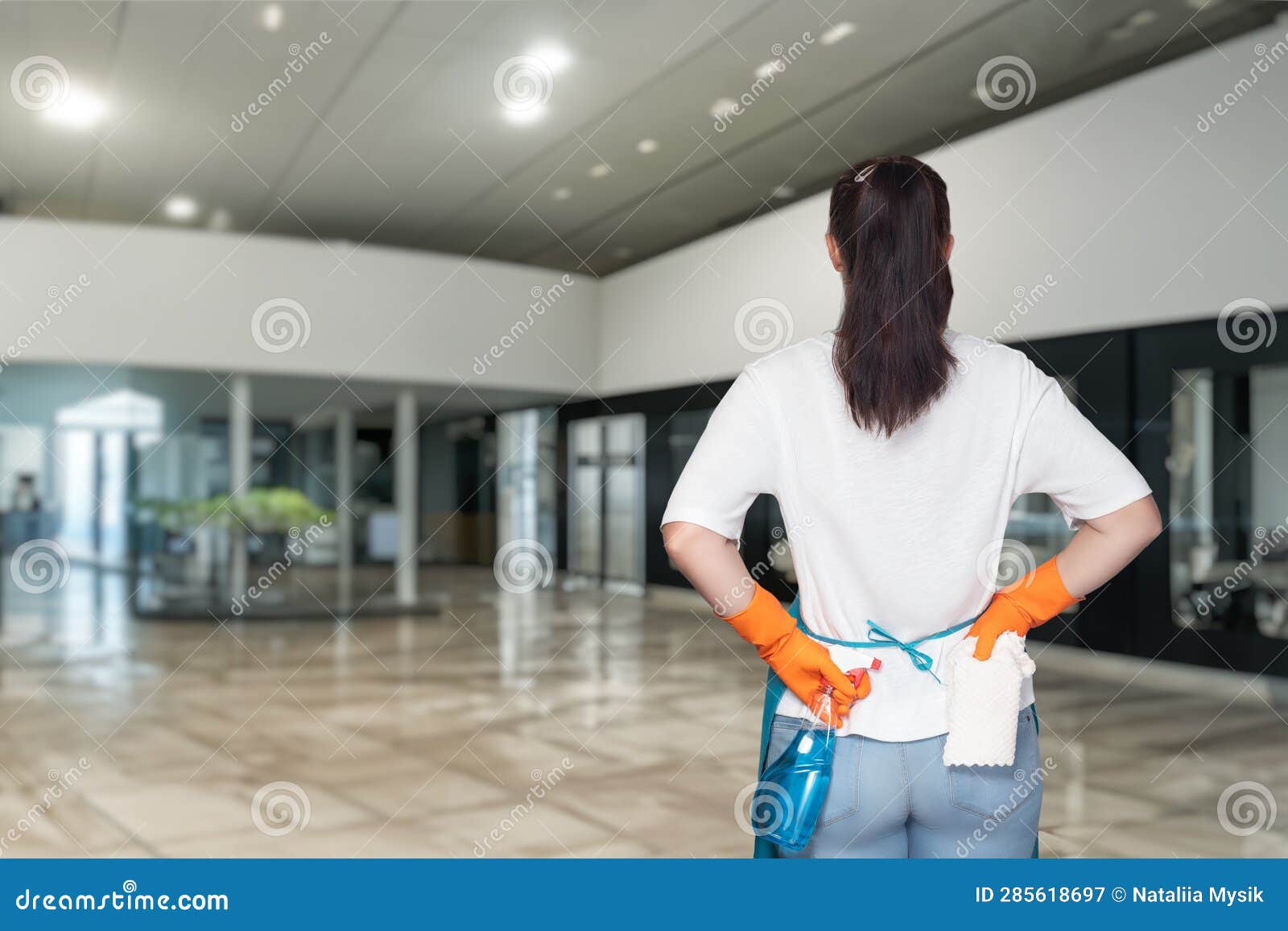 Concept of the Beginning of Cleaning in Infrastructure Premises Stock ...