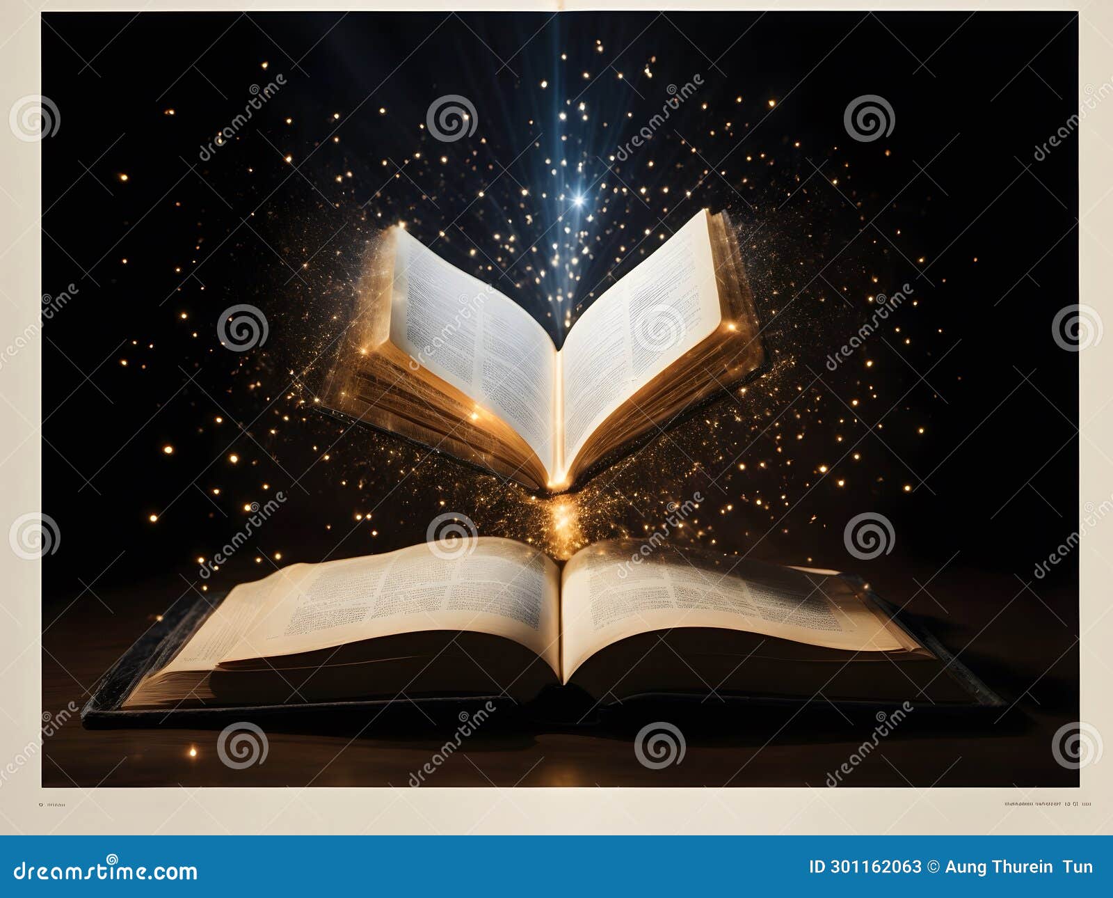 A Creation of a Bible Book Shining and Giving Wisdom Concept Stock ...