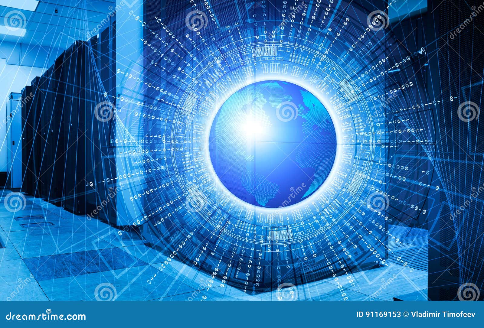 Concept of Big Data Around Planet Earth with Supercomputer Clusters in ...