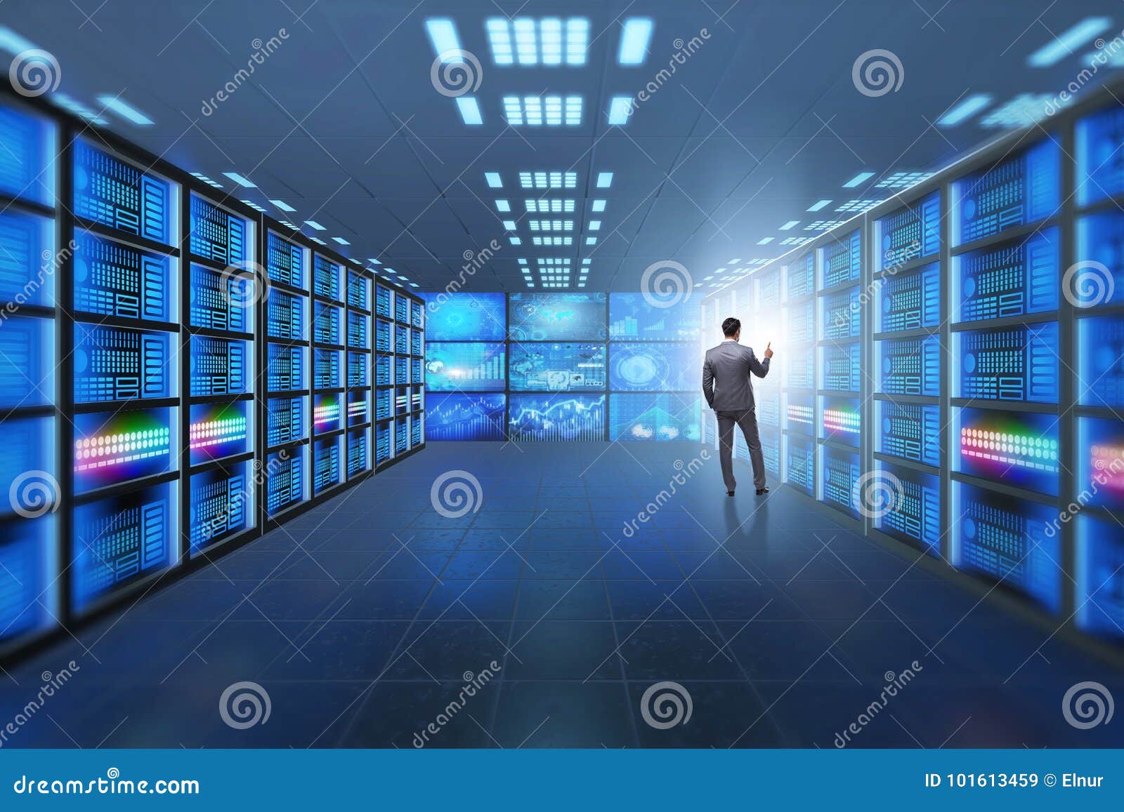 The Concept of Big Data Management with Businessman Stock Image - Image ...