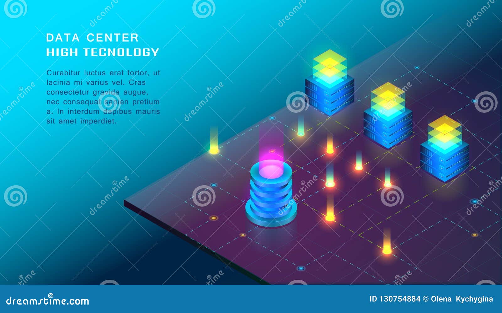 Concept of Big Data Processing, Web Hosting and Server Room, Computer ...