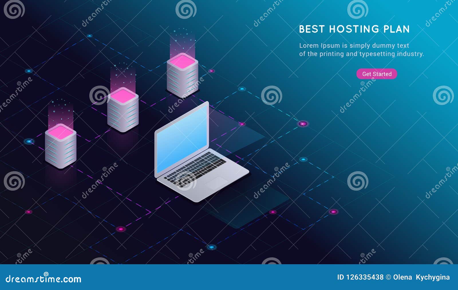 Concept Of Big Data Processing Web Hosting And Server Room Computer Internet Network