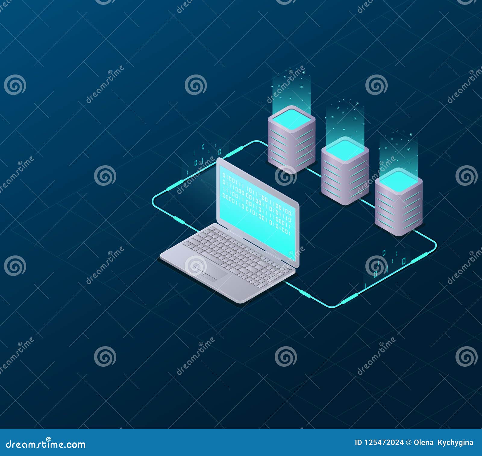 Concept Of Big Data Processing Web Hosting And Server Room Computer Internet Network