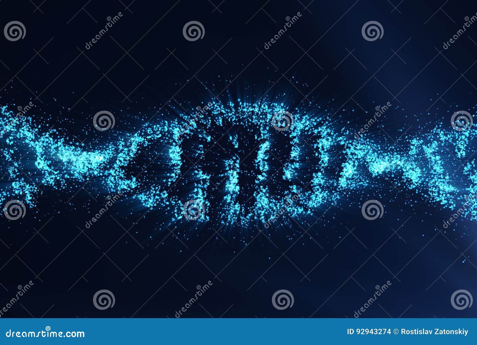 Concept of Biochemistry with Dna Molecule on Blue Background, Genetic ...