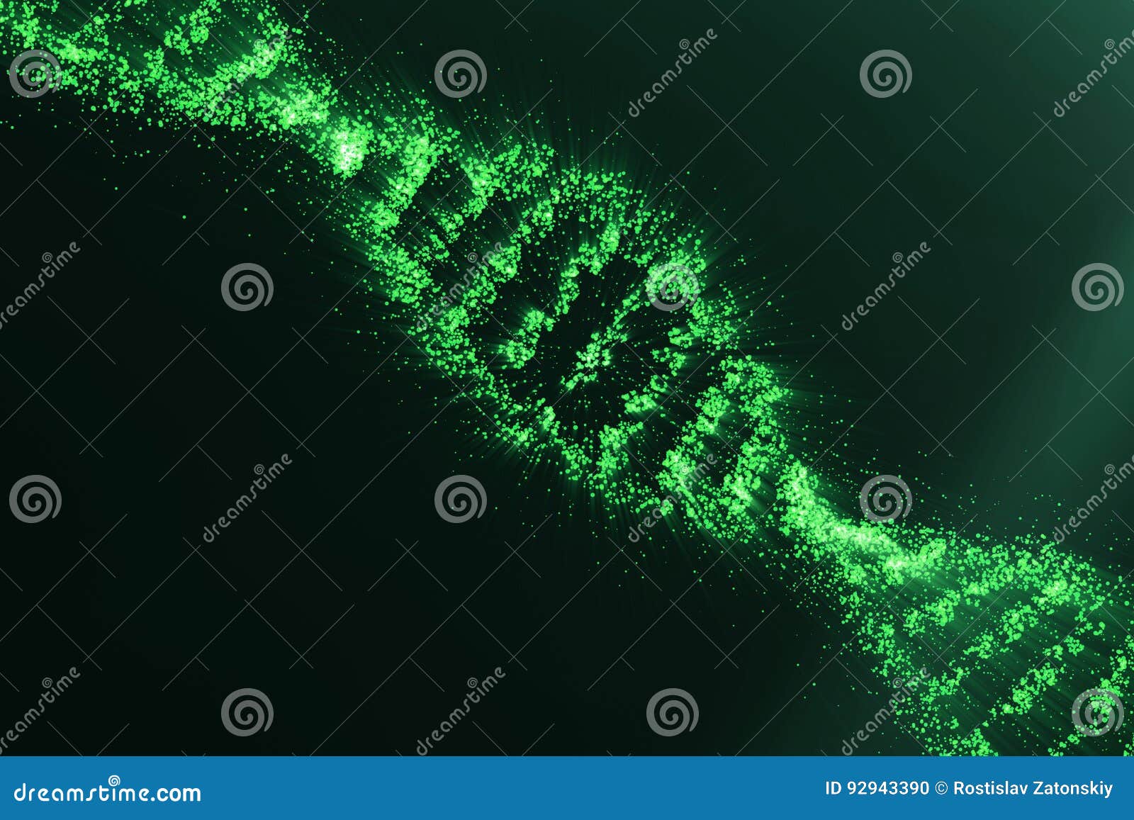 Concept Of Biochemistry With Dna Molecule On Green Background, Genetic ...