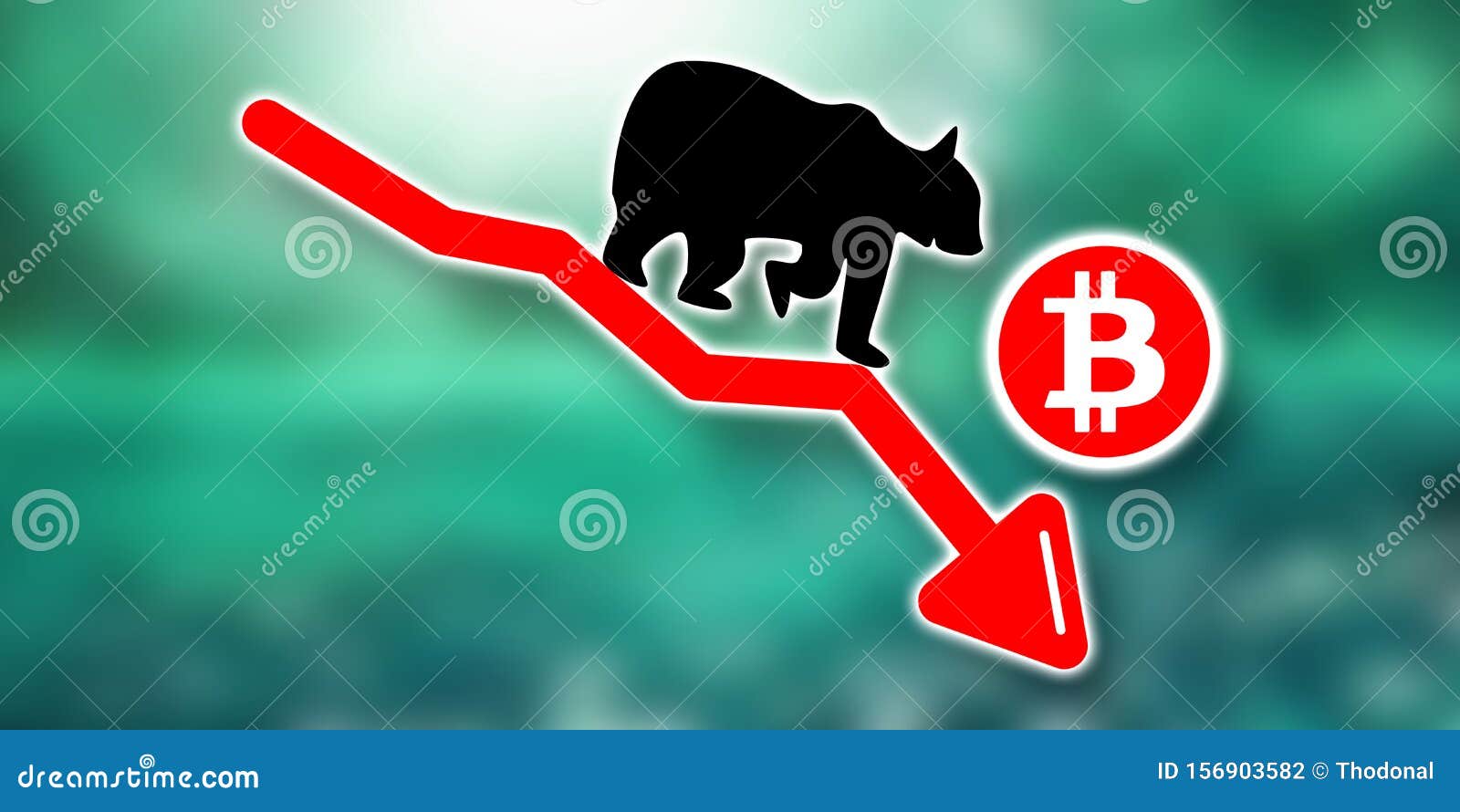 Concept of Bitcoin Bearish Trend Stock Illustration - Illustration of ...