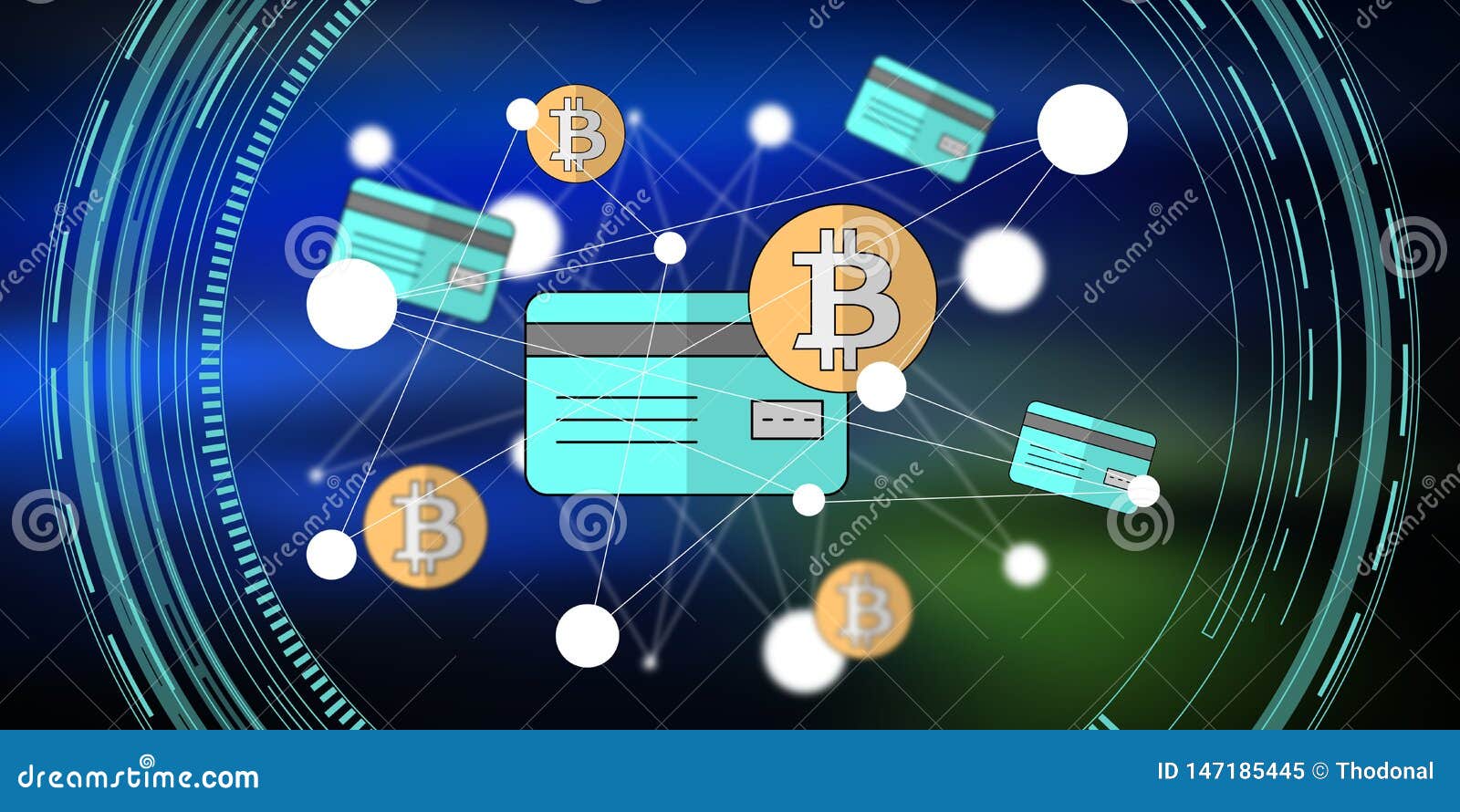 Concept of Bitcoin Credit Card Stock Illustration - Illustration of ...