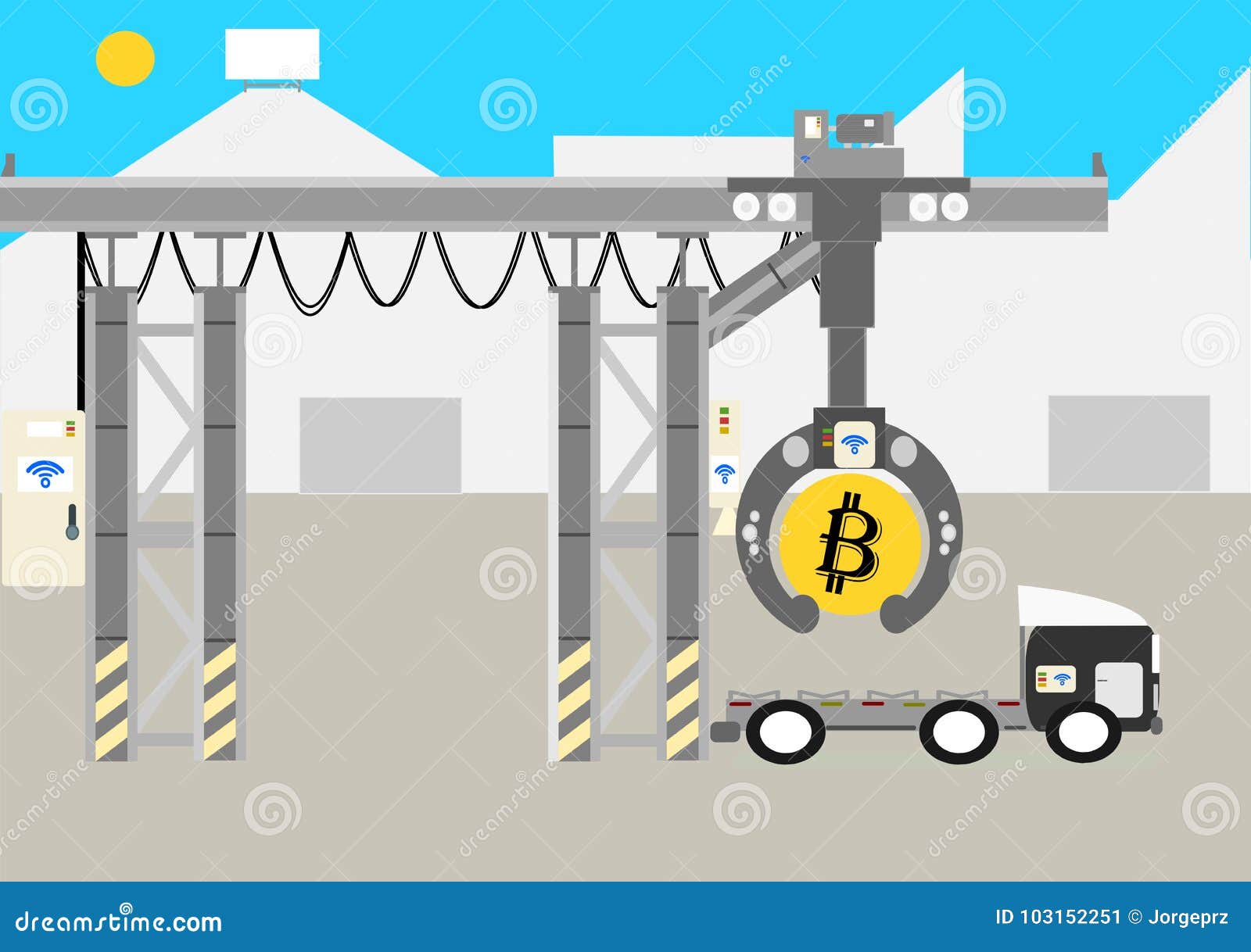 Concept of Bitcoin Mining Industry Stock Vector - Illustration of ...