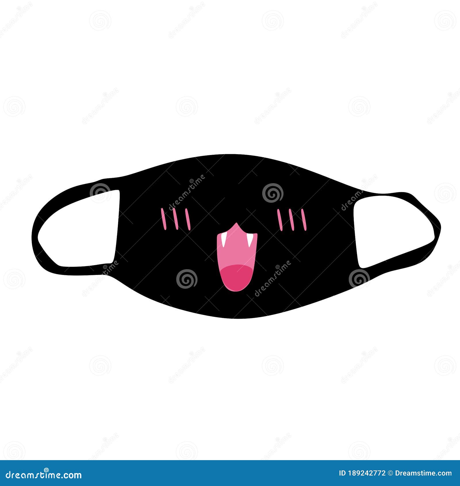 The Concept of a Black Medical Mask with a Funny Muzzle Pattern ...