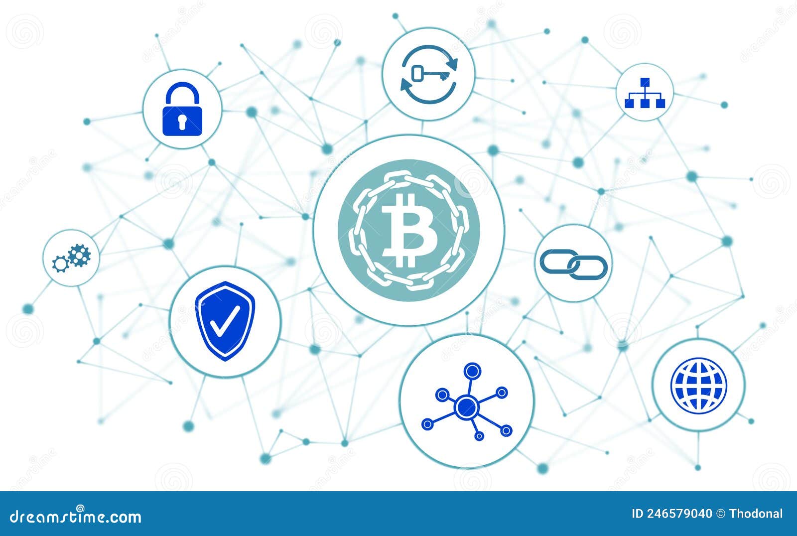 Concept of blockchain stock illustration. Illustration of connection ...