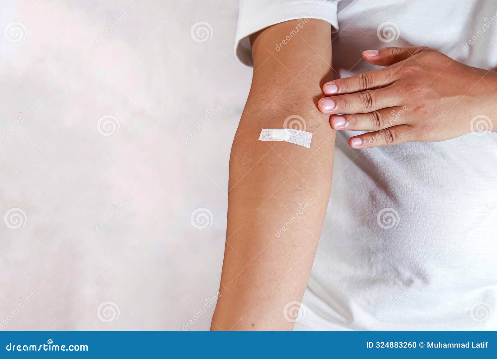 Hand Shows Arm with Injection Marks Stock Photo - Image of injections ...