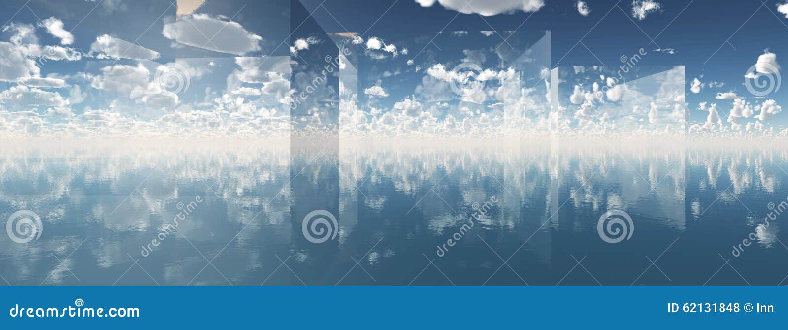 Concept Blue Fantasy Cloudy Sky 3d Illustration Stock Illustration ...