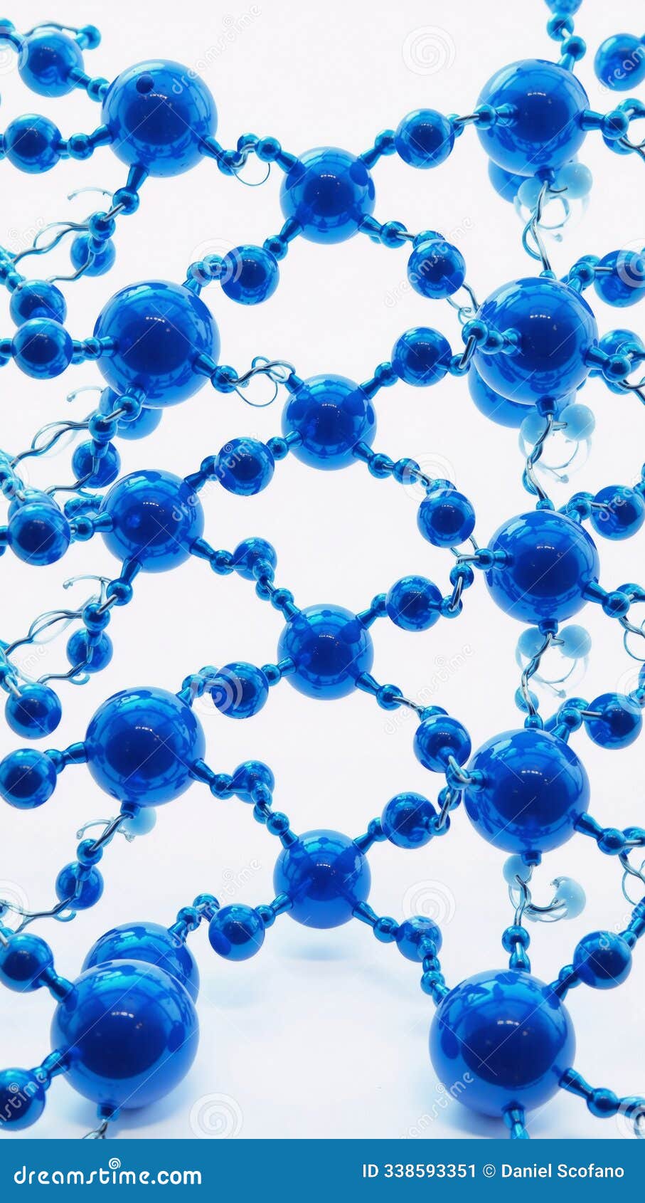 Blue Molecular Structure Visualized In 3D As Cellular Abstraction Stock ...