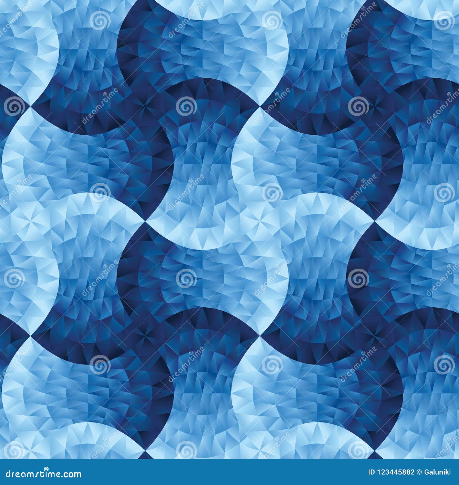 Concept Blue Polygon Geometry Seamless Pattern. Stock Vector ...