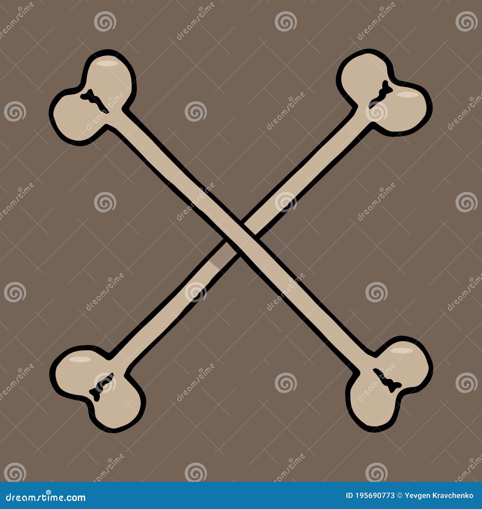 Vector of a Bone. Concept of Bone Cross is a Danger. Hand Drawn Bones ...