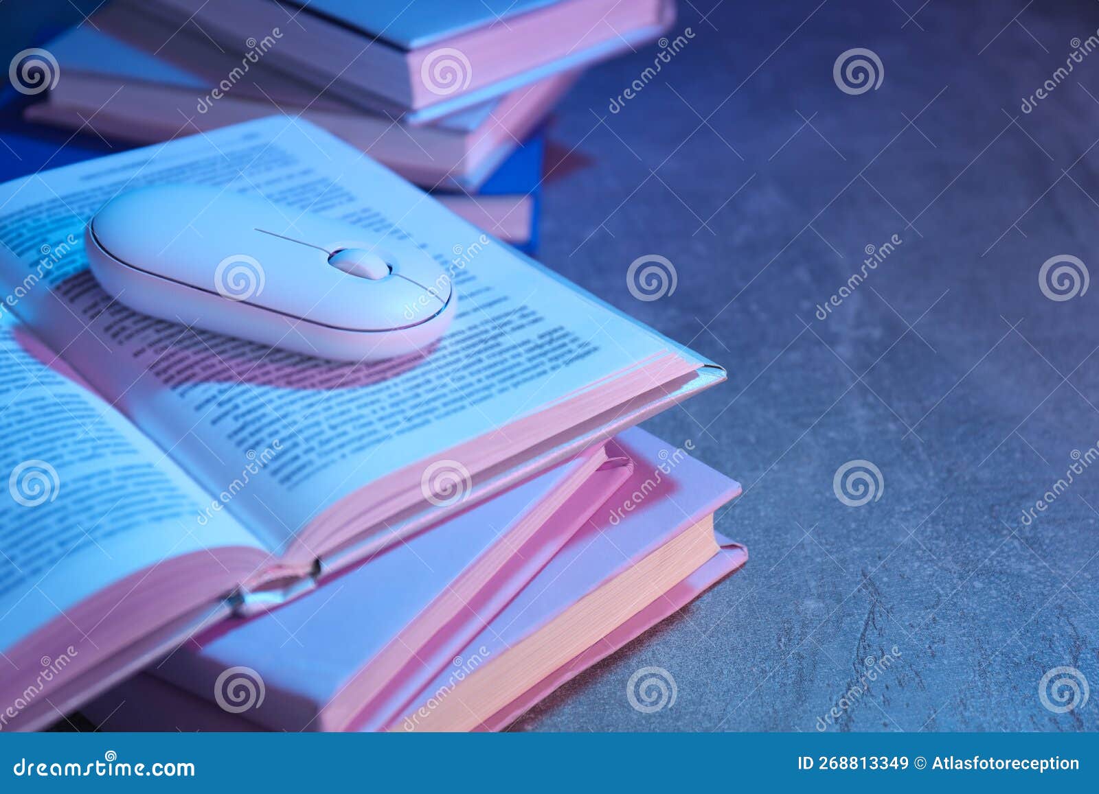 Concept of Books Vs Technology, Space for Text Stock Image - Image of ...