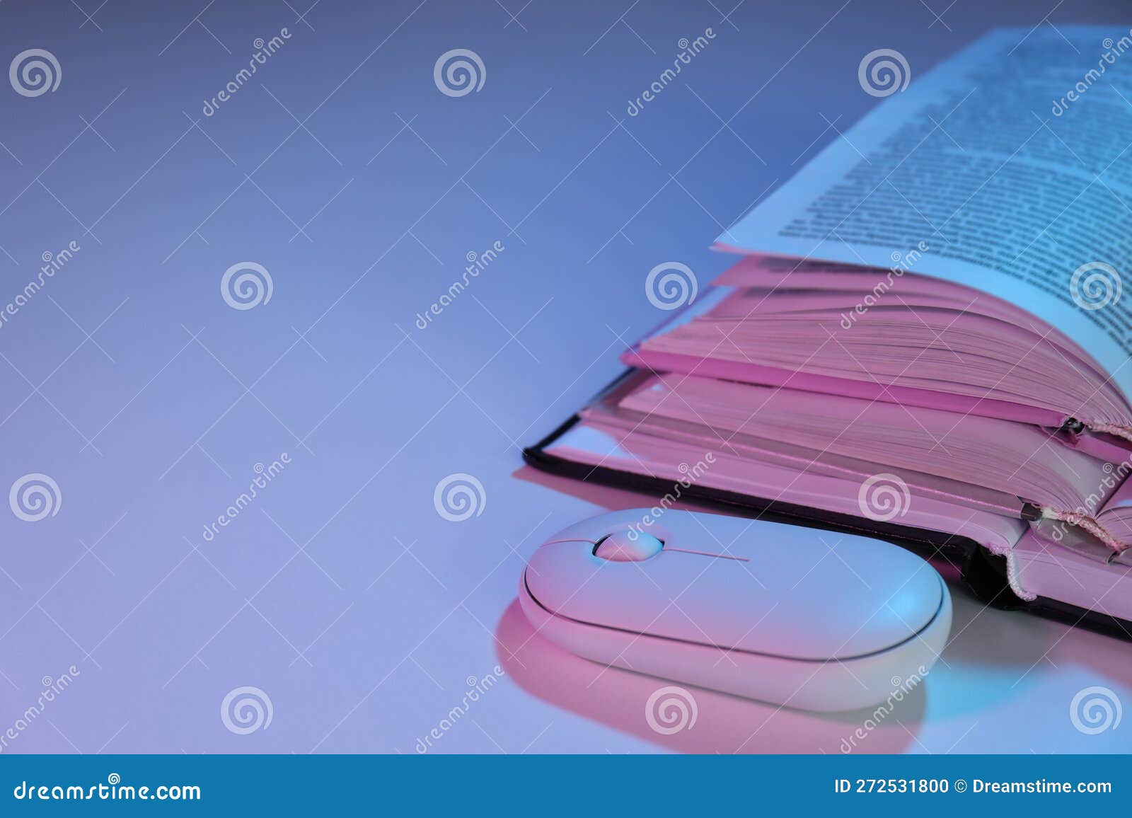 Concept of Books Vs Technology, Space for Text Stock Photo - Image of ...