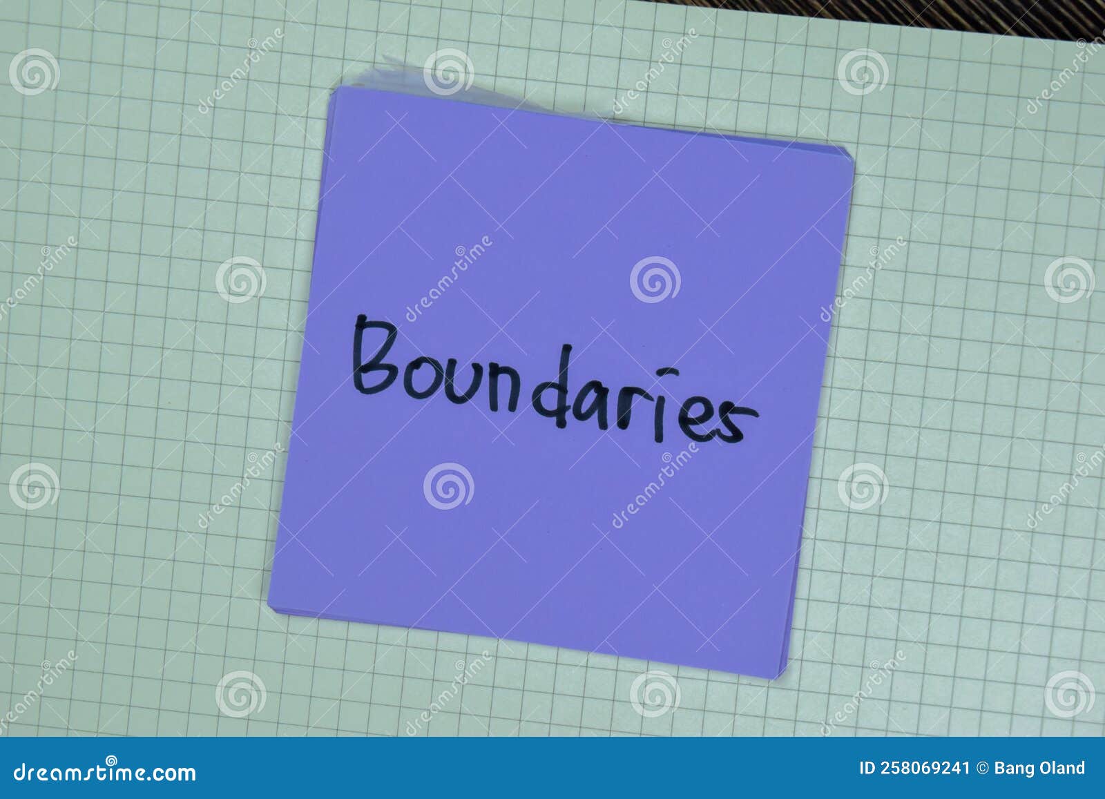 Concept of Boundaries Write on Sticky Notes Isolated on Wooden Table ...
