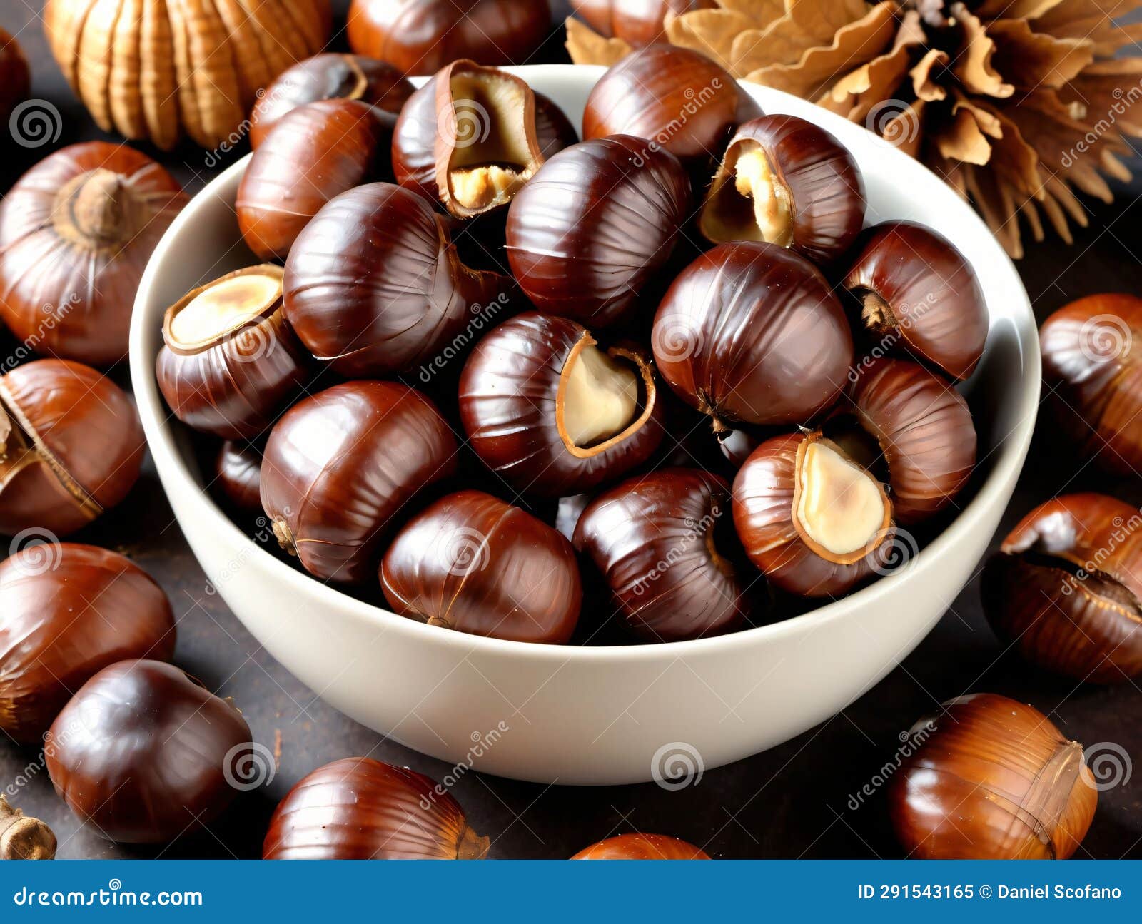 A Bowl of Chestnuts and a Bowl of Nuts. Generative AI Stock ...
