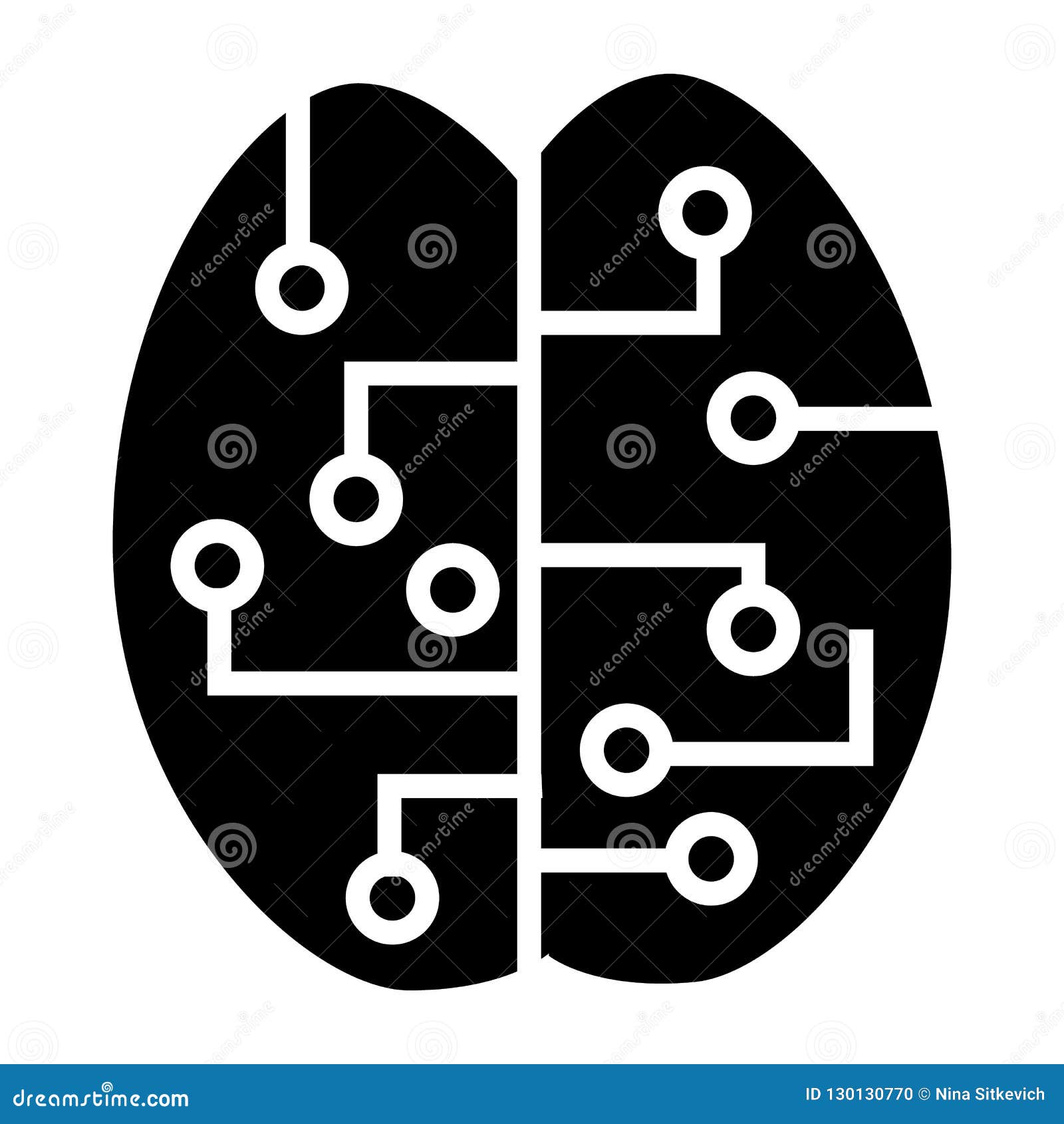 Concept Brain Smart Icon, Simple Style Stock Vector - Illustration of ...