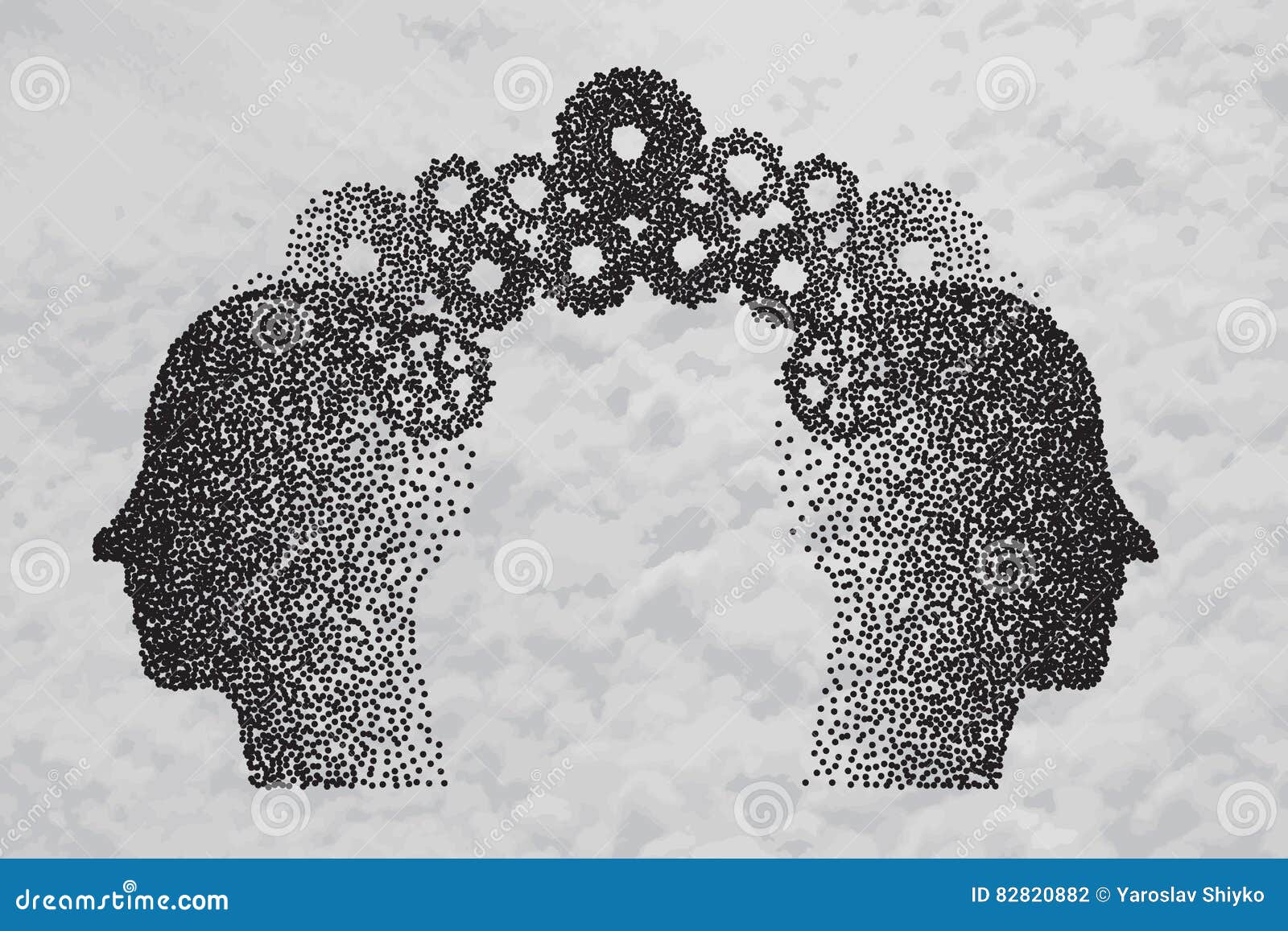 Concept of Brain Storming, Knowledge Sharing between To People Head ...