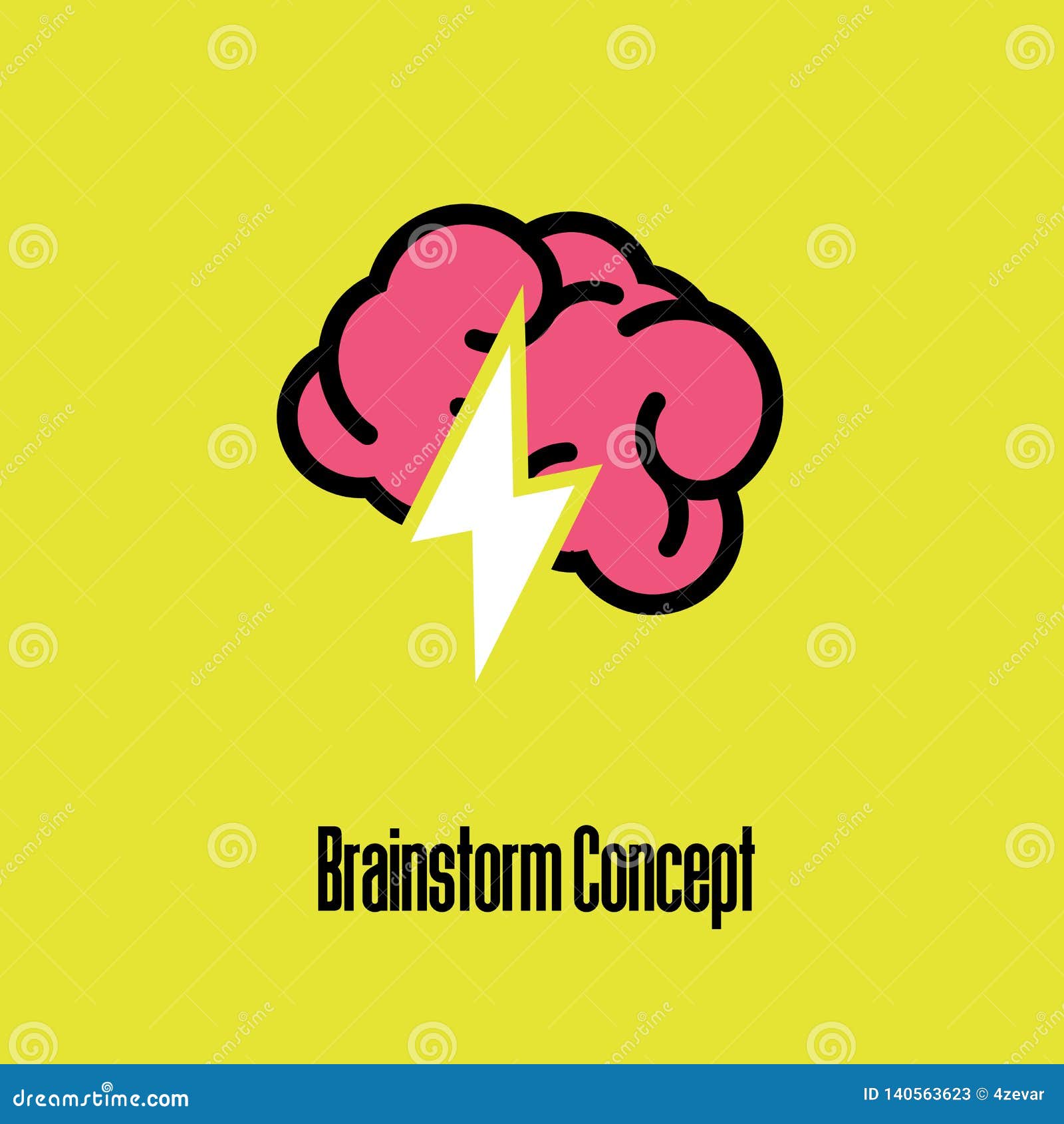 Concept of Brainstorming or Brain Activity. Flat Vector Icon ...