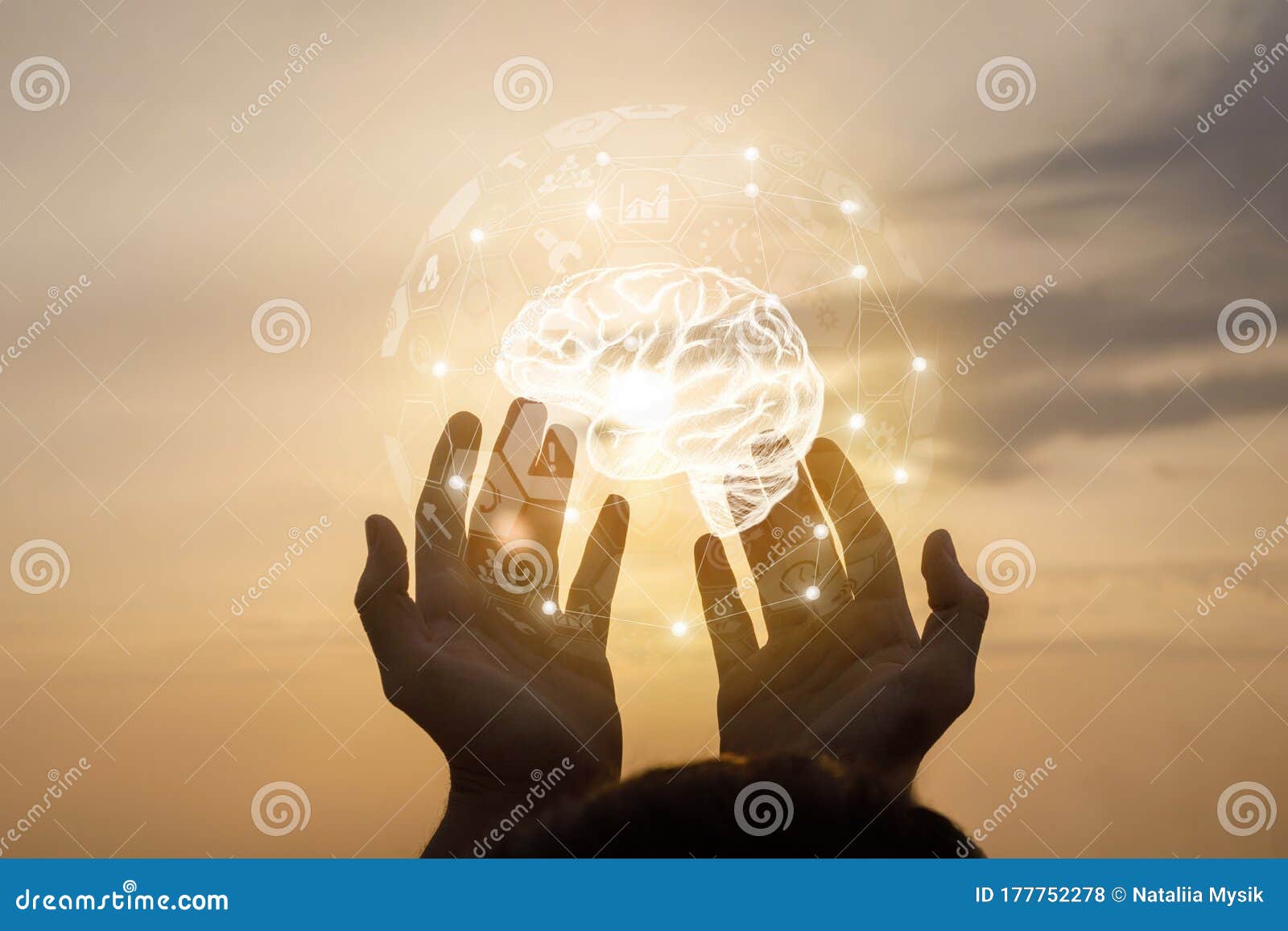 Concept of Brainstorming and Thinking Stock Photo - Image of geometric ...