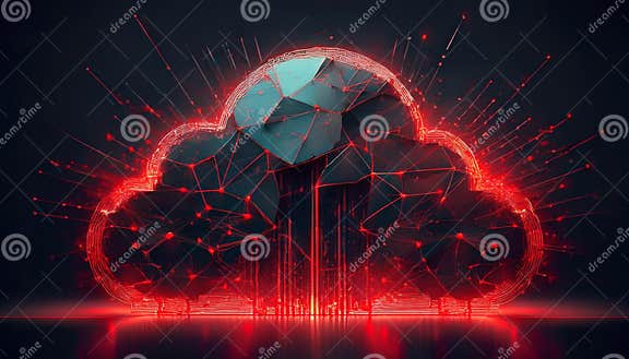 Concept of Breached Data Cloud, Cracked Symbols Lost Broken Security ...