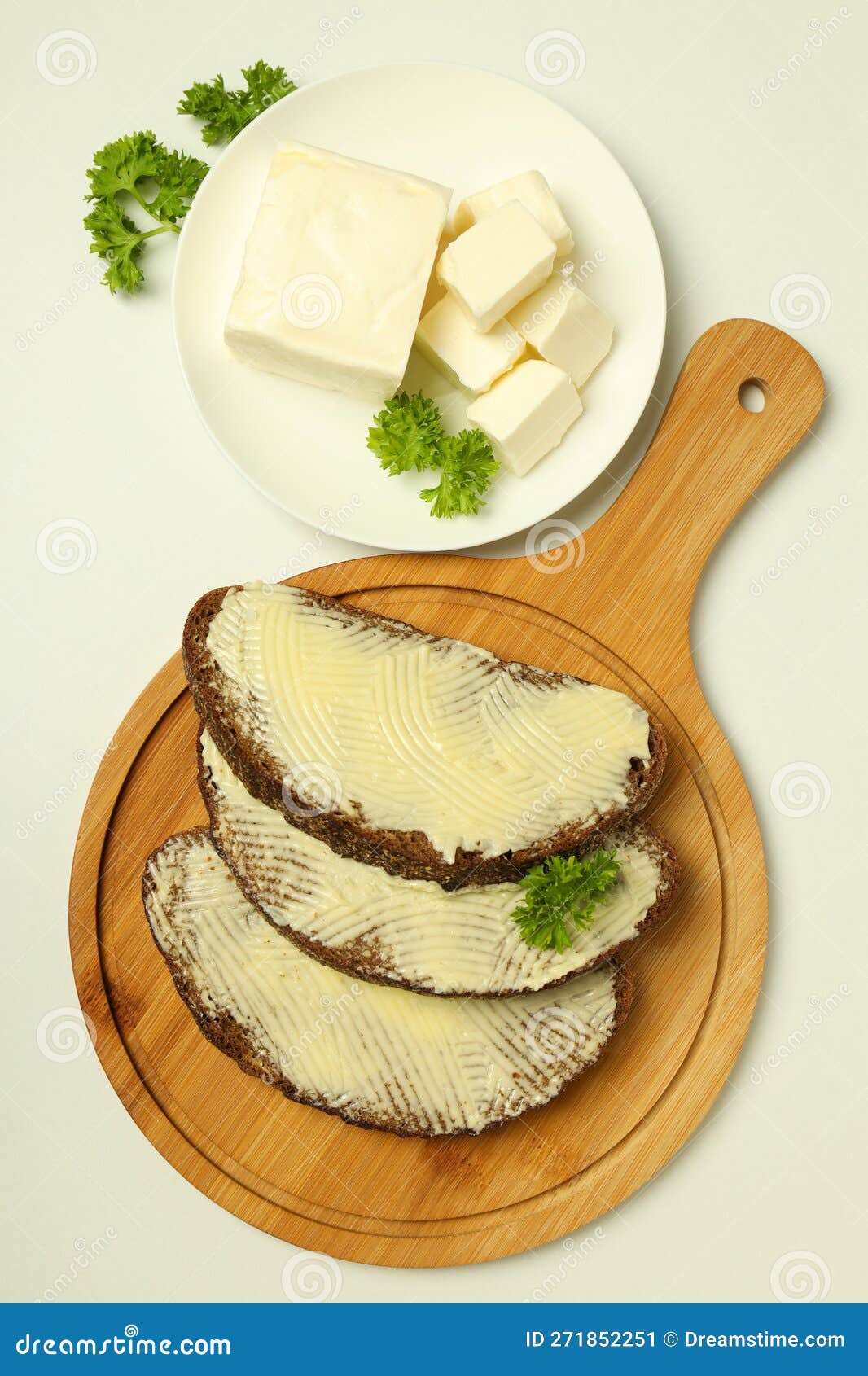 Concept of Breakfast, Eat Food with Butter, Top View Stock Image ...