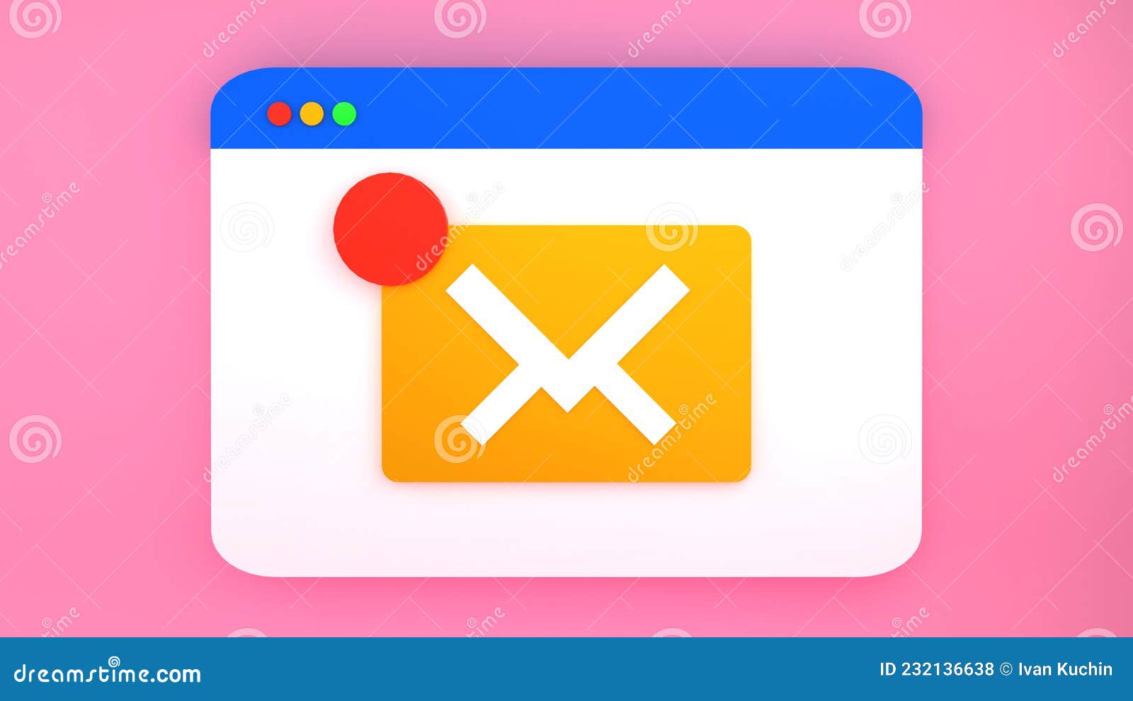 Concept of Browser Mail. Website with Icon of Envelope Stock ...