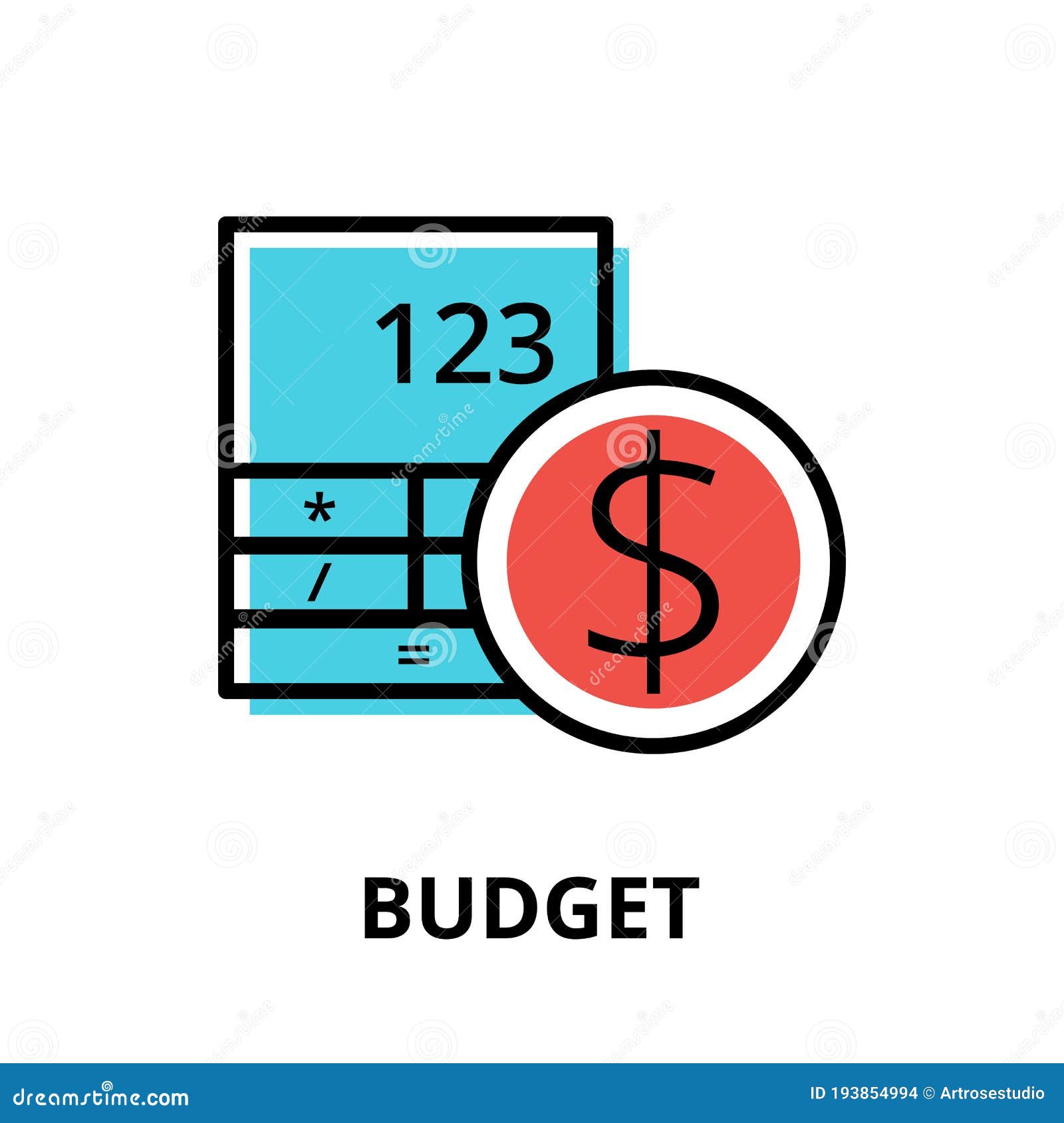 Budget Icon. Calculating And Planning Concept. Vector Linear Pictogram ...