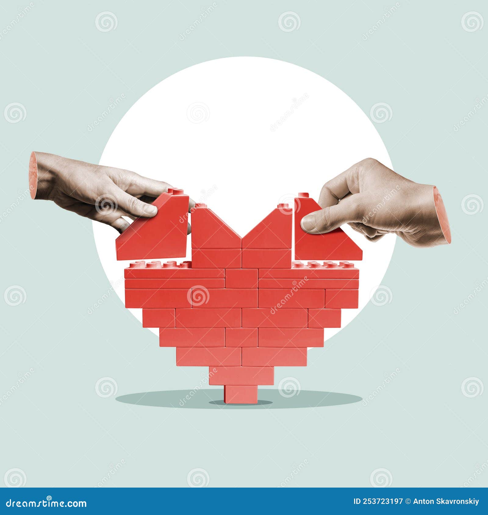 Concept of Build Relationship. Art Collage. Stock Image - Image of ...