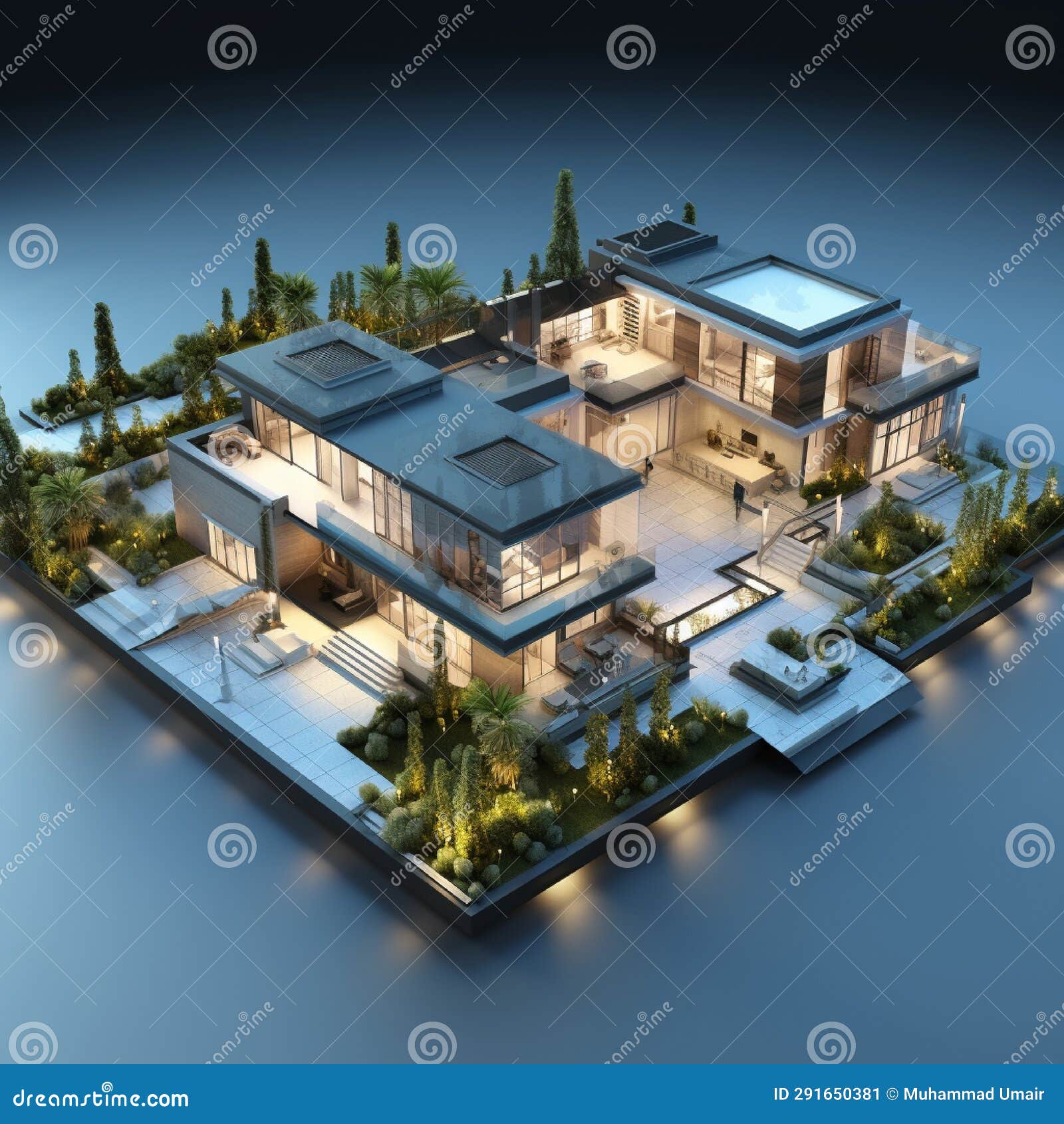 Collage Of Architectural Drawings And Blueprints Featuring A Modern ...