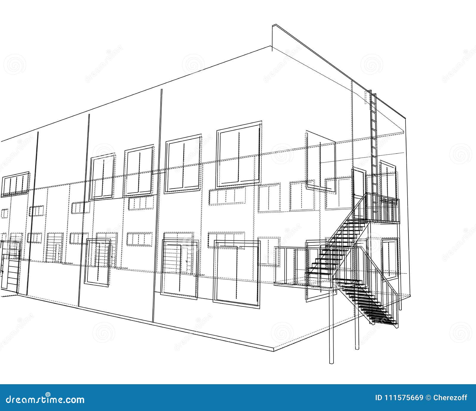 Concept of Building. Vector Rendering of 3d Stock Vector - Illustration ...