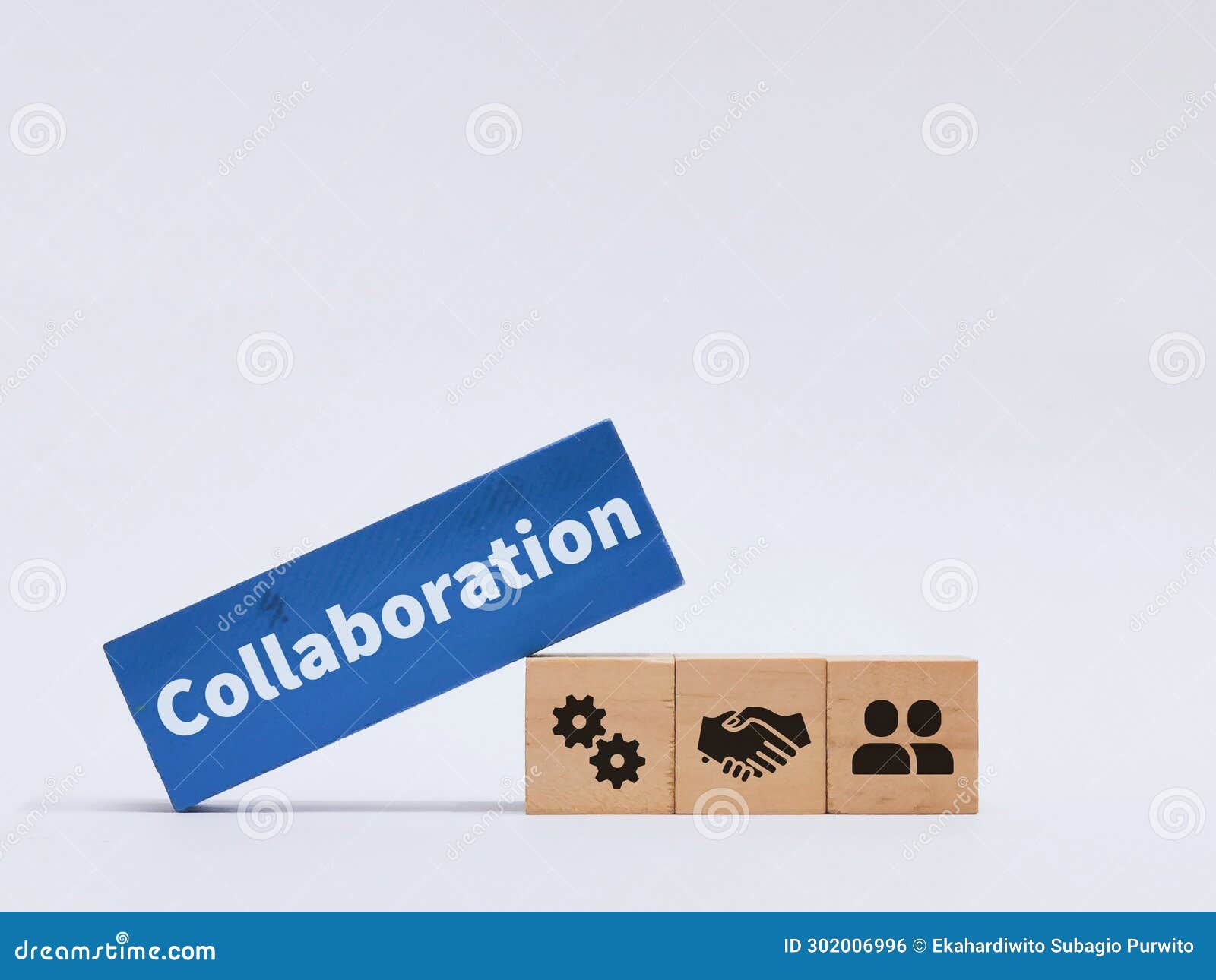 Concept of Business Collaboration on Wooden Blocks. Stock Photo - Image ...