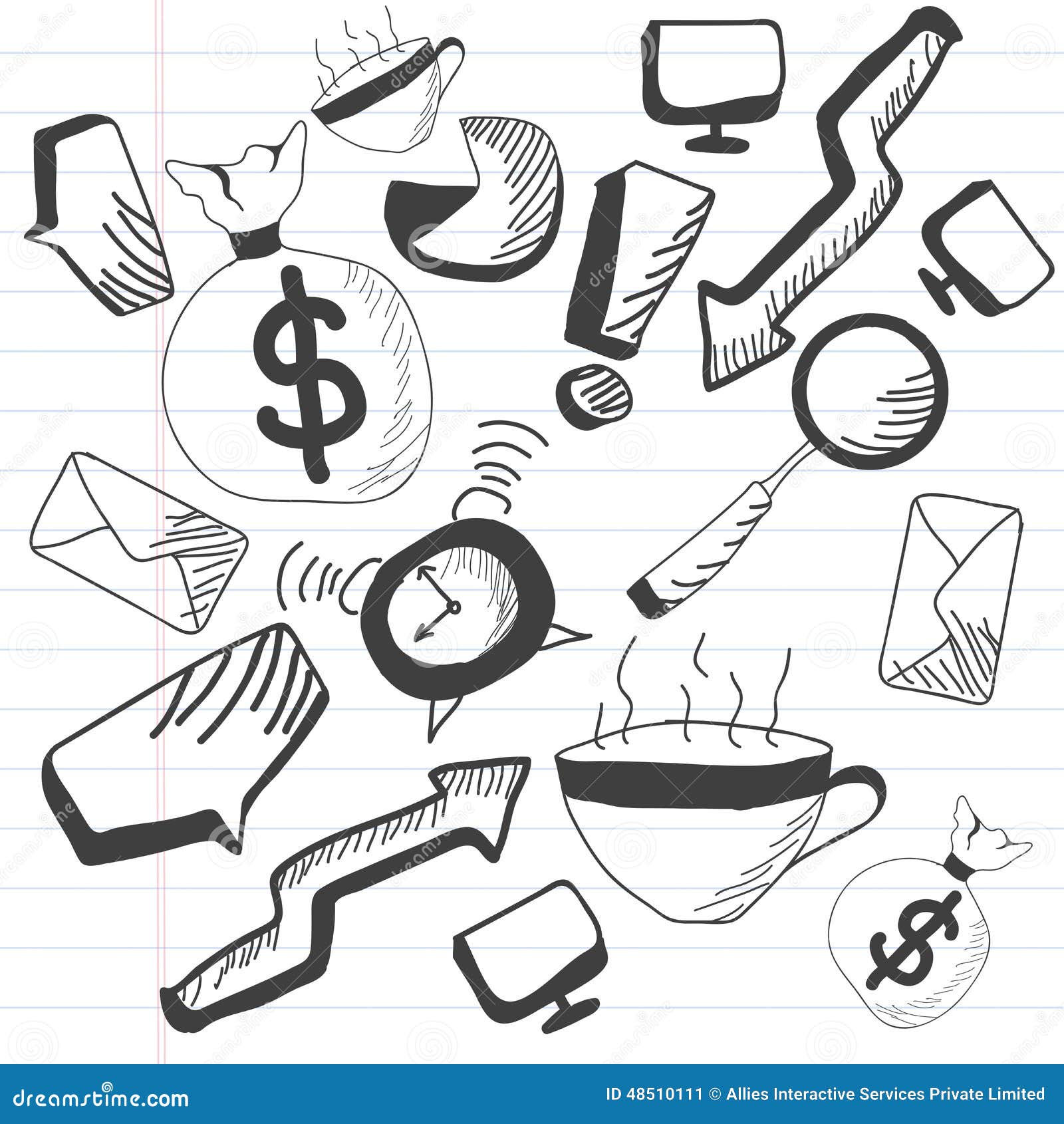 Concept of Business Doodles. Stock Illustration - Illustration of ...