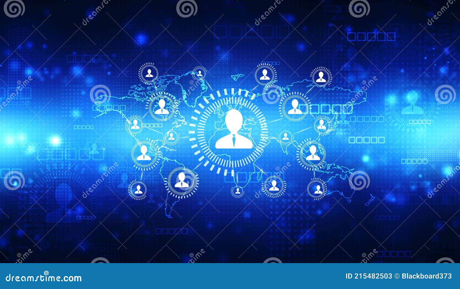 Concept of Business Network Interface on World Map Technology ...