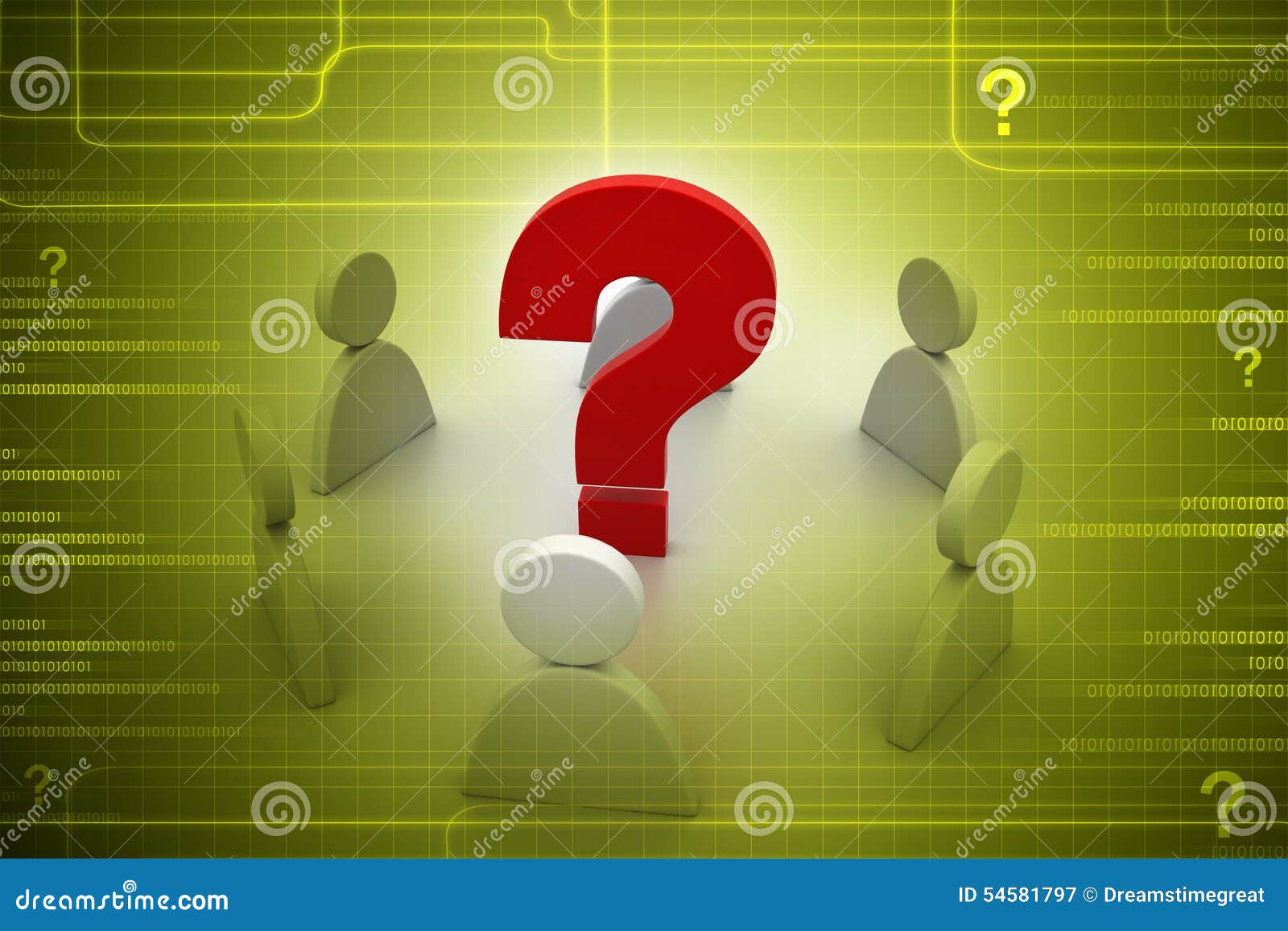 Concept of Business Network with Question Mark Stock Illustration ...