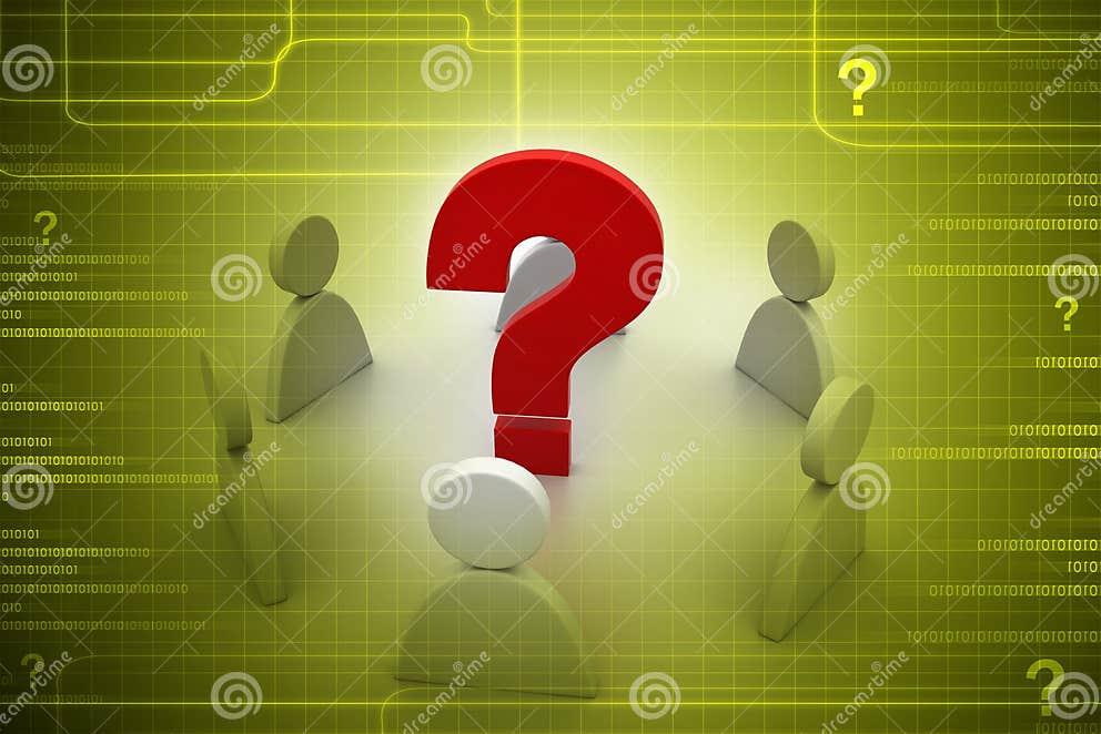 Concept of Business Network with Question Mark Stock Illustration ...
