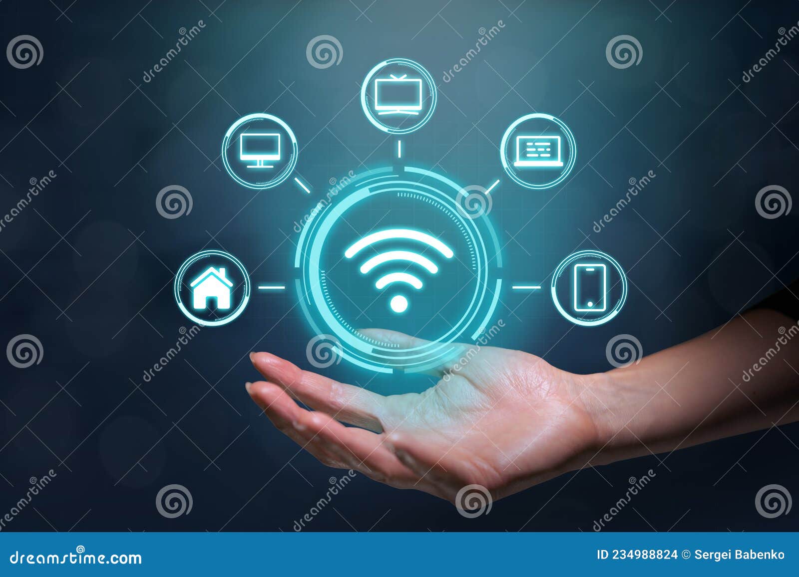 Concept of Business Organization of Corporate Wifi Network. Stock Photo ...
