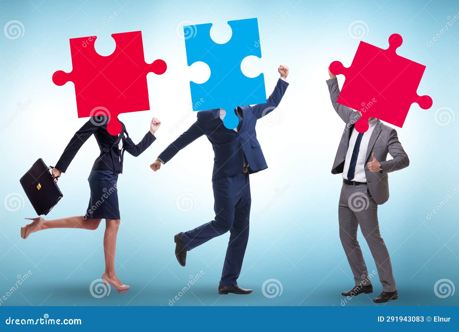 Concept of Business People and Jigsaw Puzzle Stock Image - Image of ...