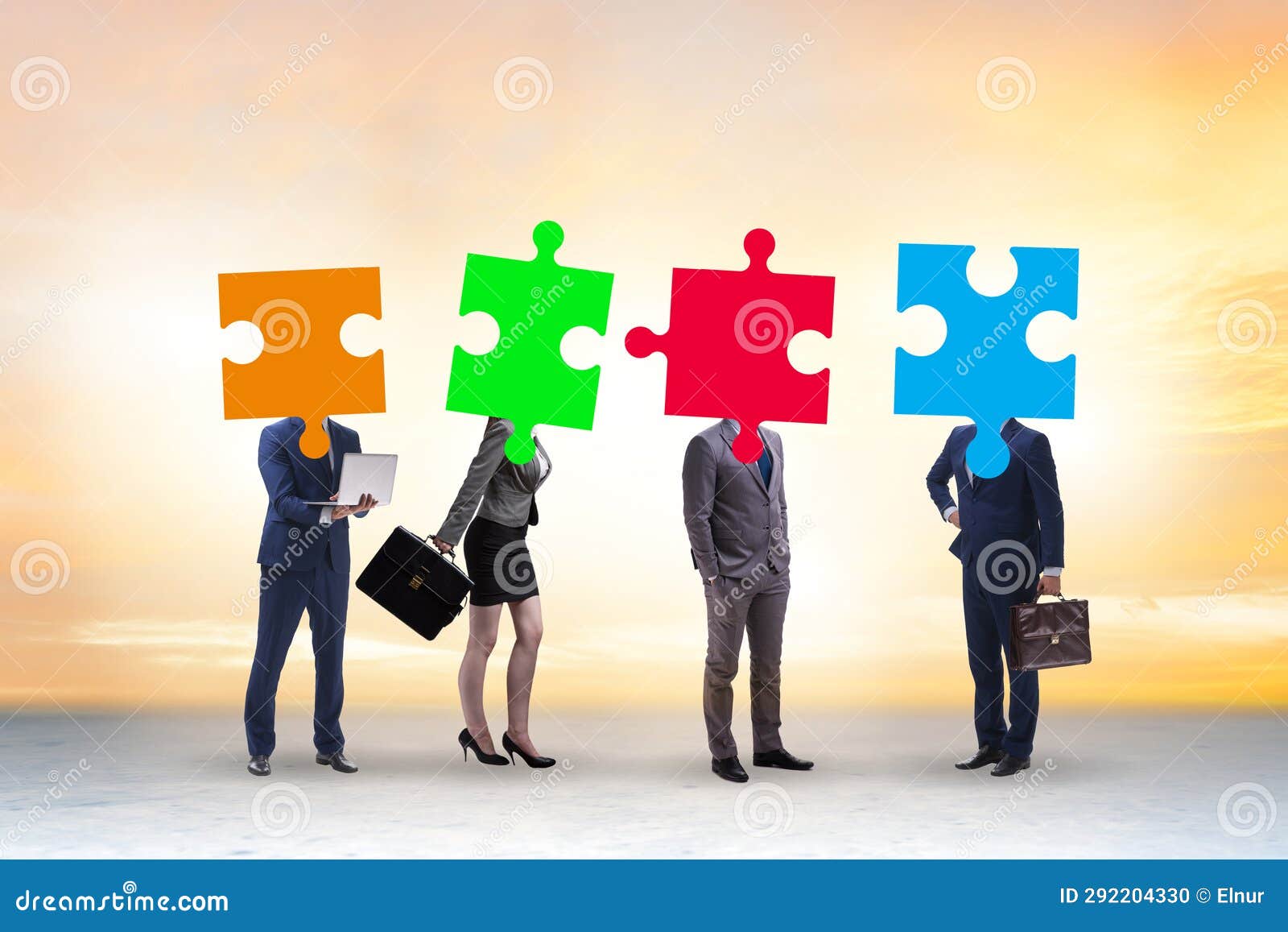 Concept of Business People and Jigsaw Puzzle Stock Photo - Image of ...