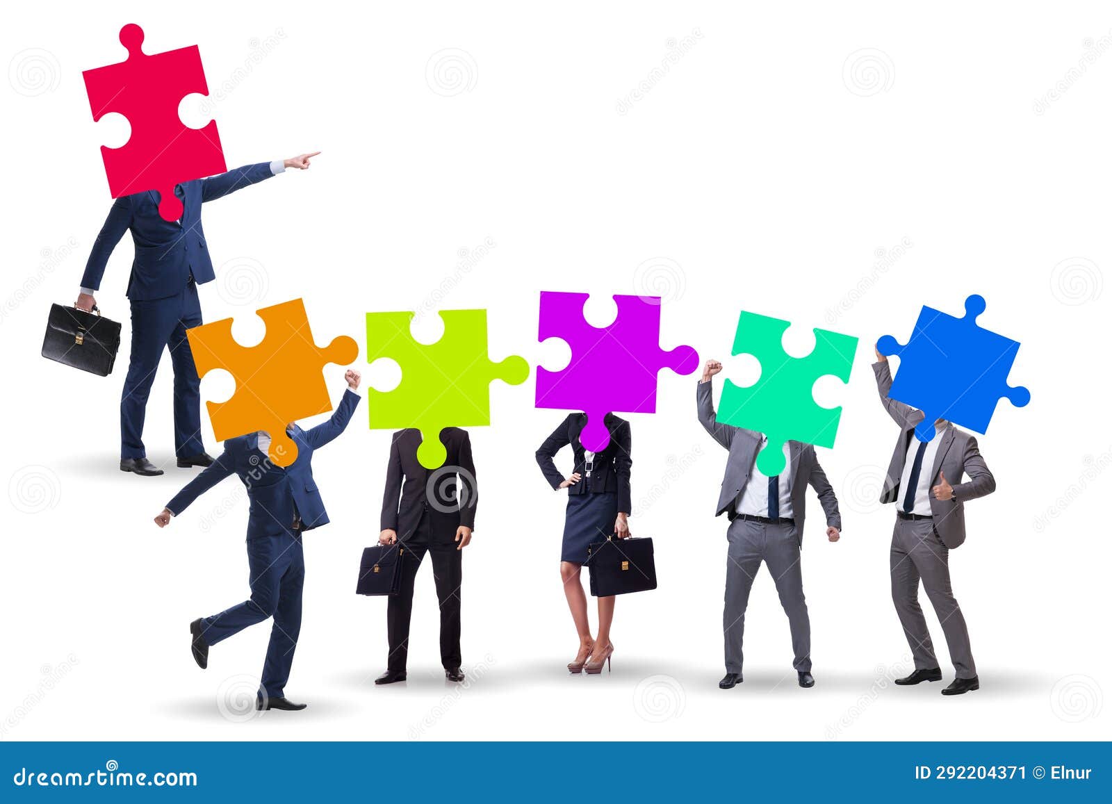 Concept of Business People and Jigsaw Puzzle Stock Image - Image of ...