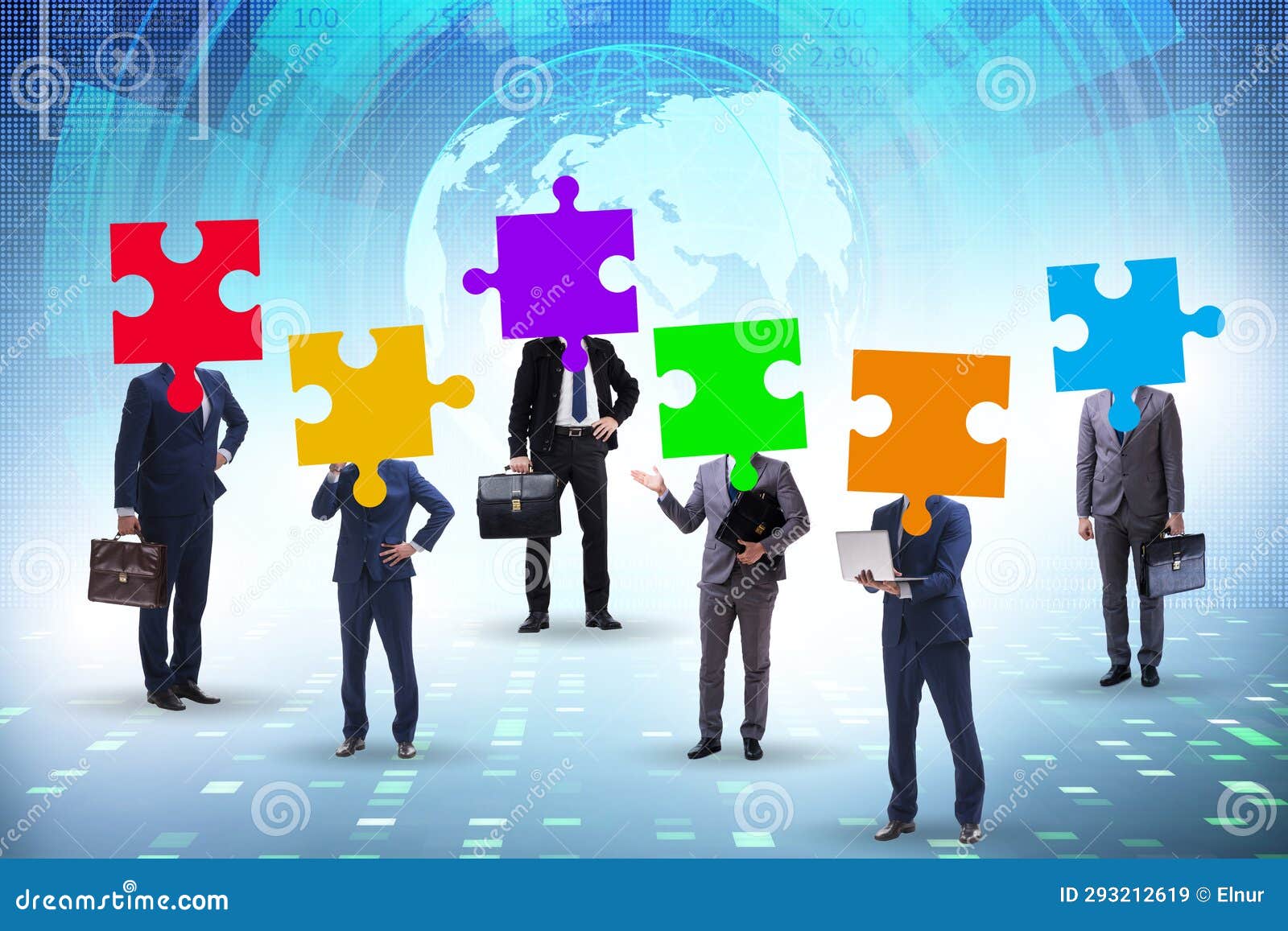 Concept of Business People and Jigsaw Puzzle Stock Image - Image of ...