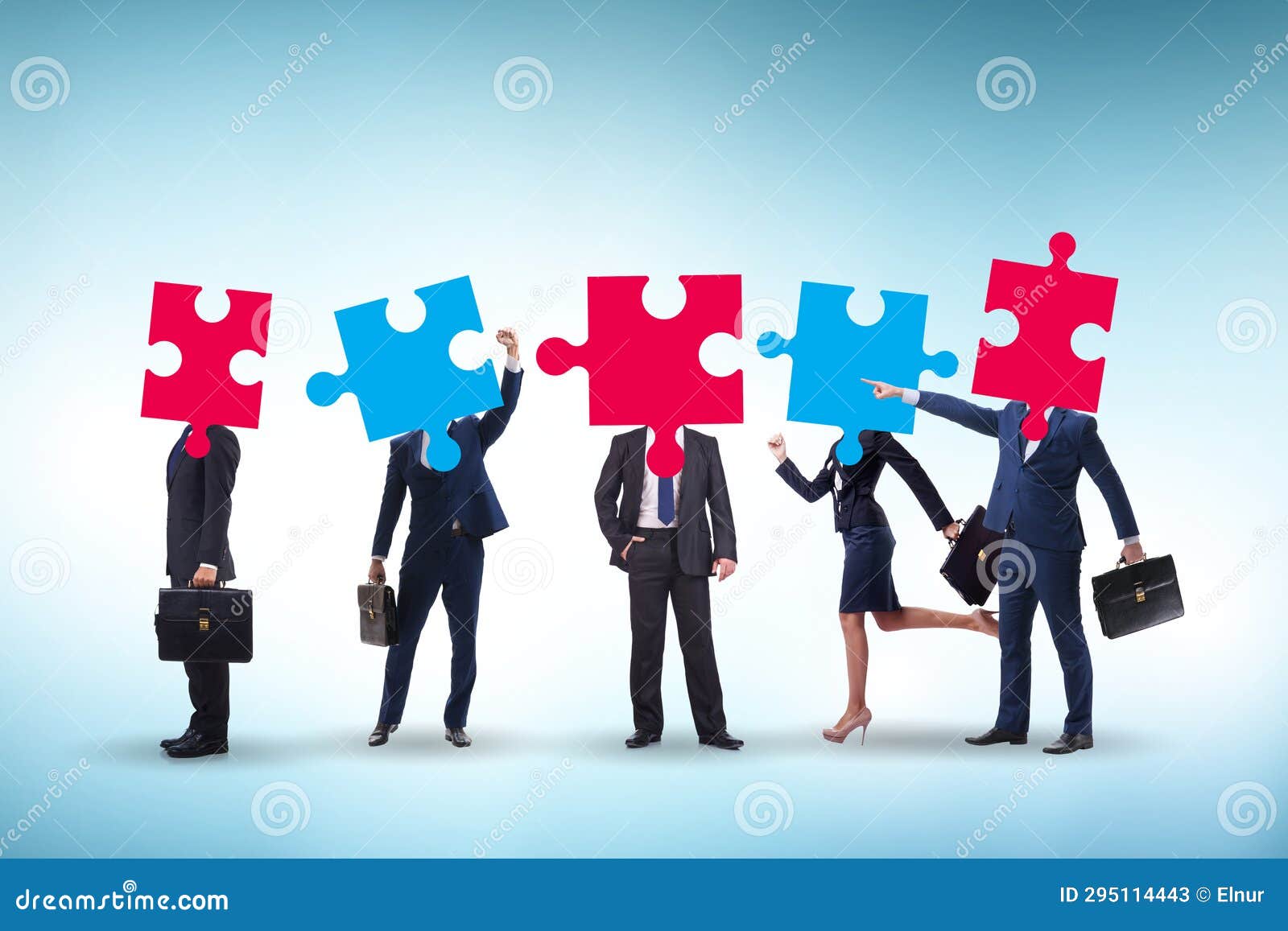 Concept of Business People and Jigsaw Puzzle Stock Image - Image of ...